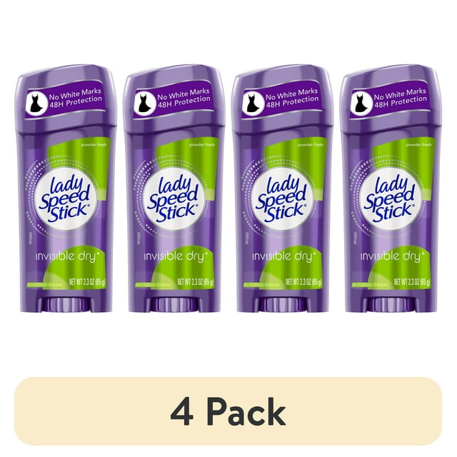 (4 pack) Lady Speed Stick Antiperspirant Deodorant Invisible Dry Powder ...