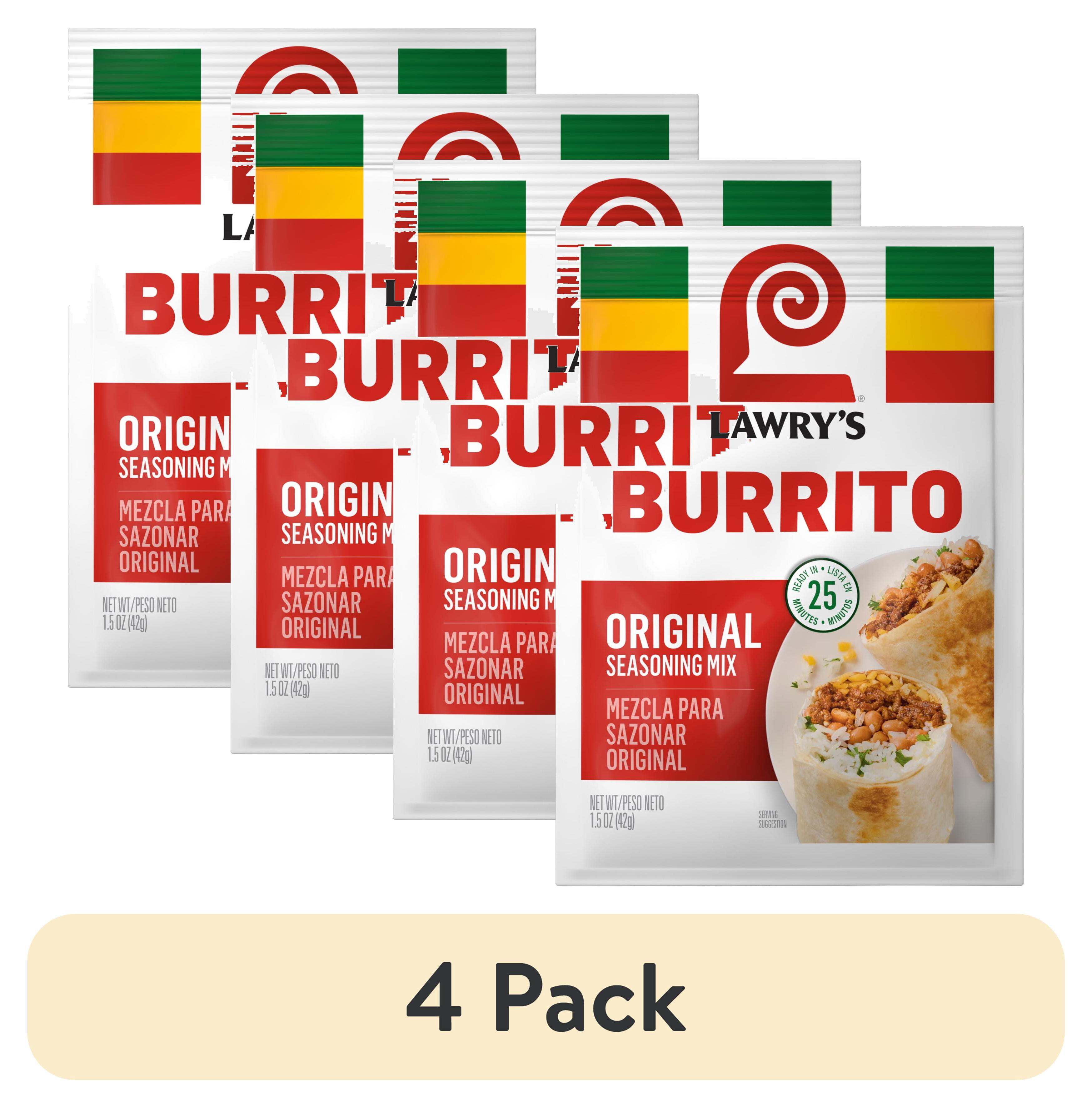 (4 pack) Lawry's Burrito Seasoning Mix, 1.5 oz Packet - Walmart.com