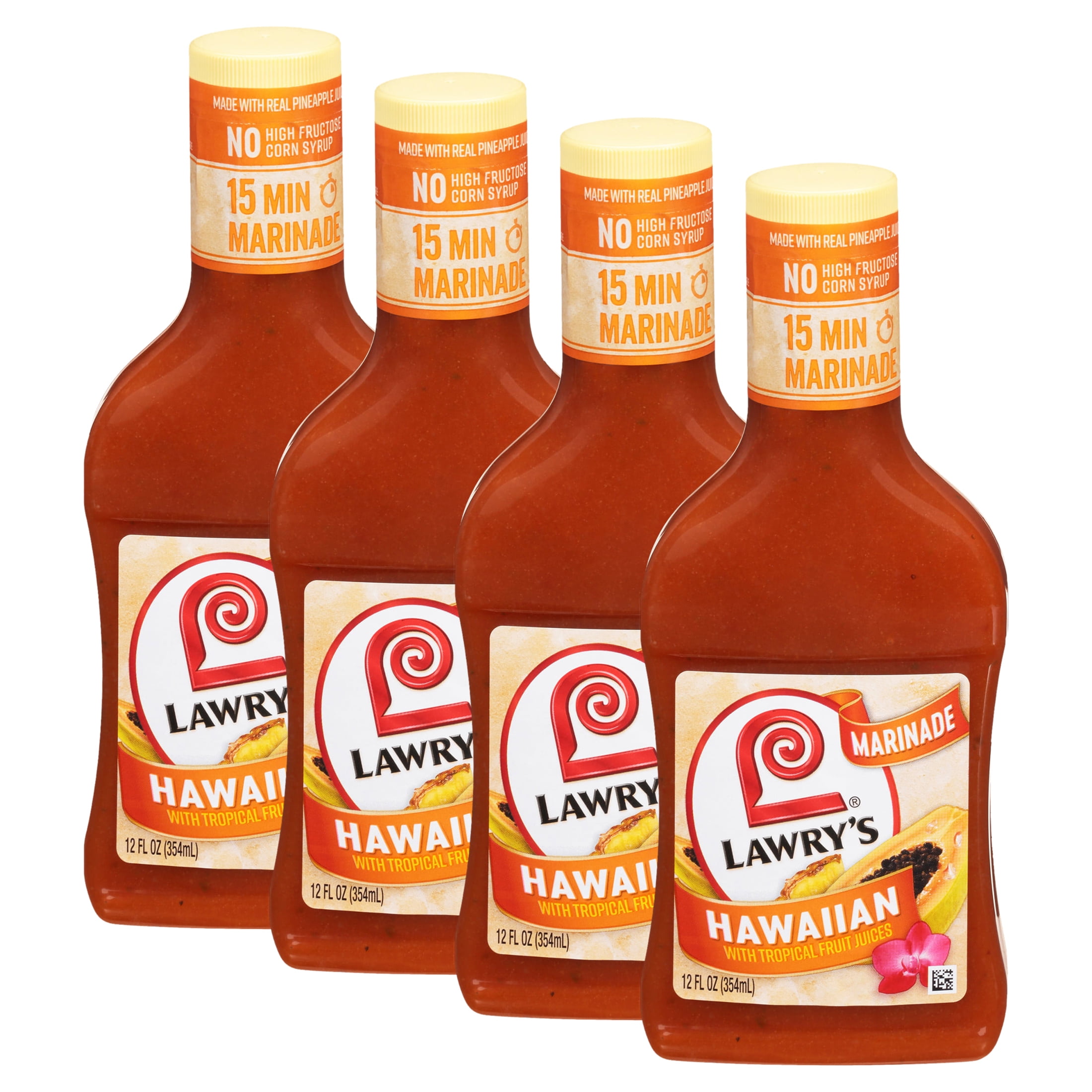 (4 pack) Lawry's Hawaiian With Tropical Fruit Juices Marinade, 12.0 fl ...