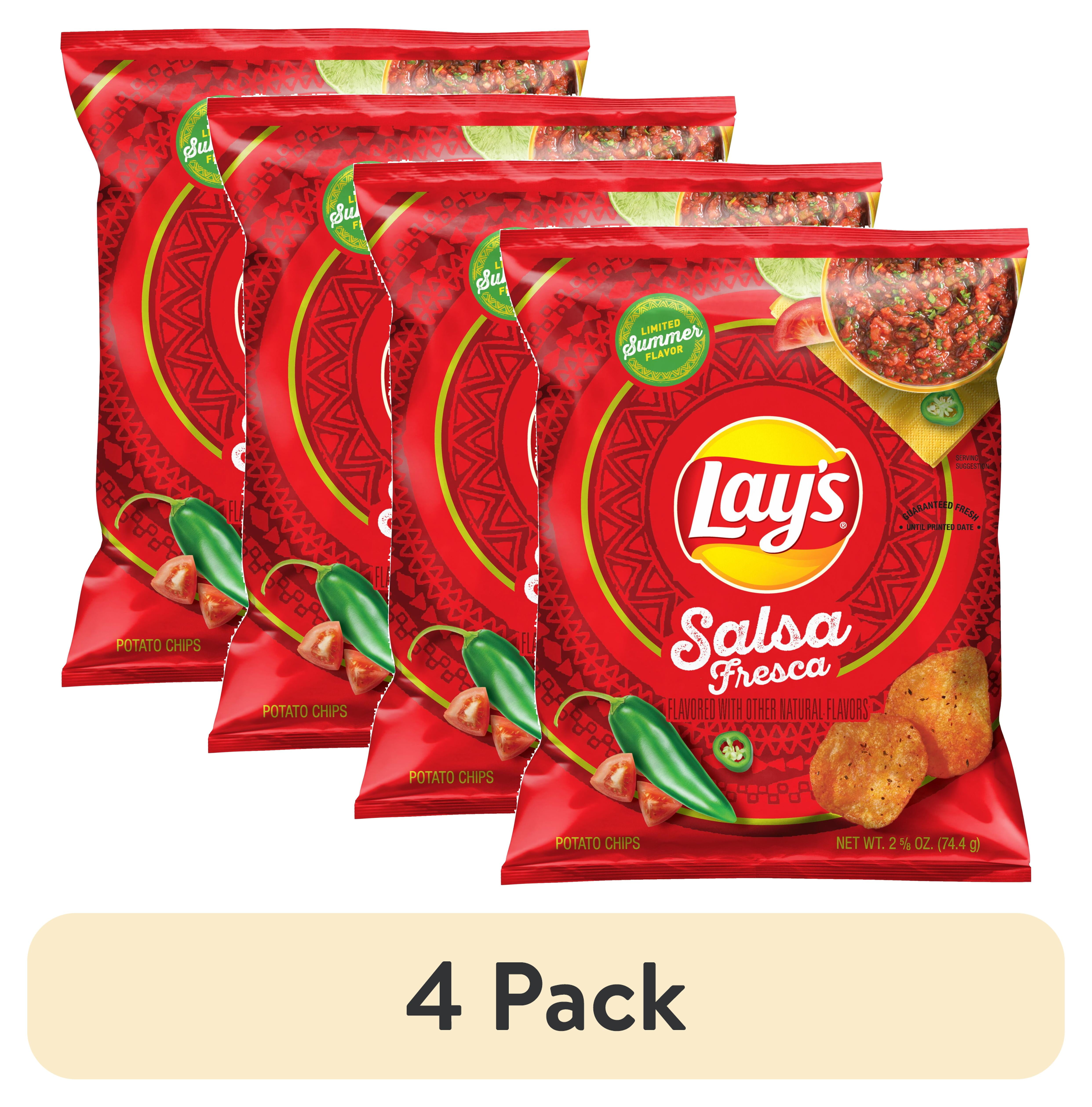 (4 pack) Lay's Salsa Fresca Potato Chips, 2.625 oz bag - Walmart.com