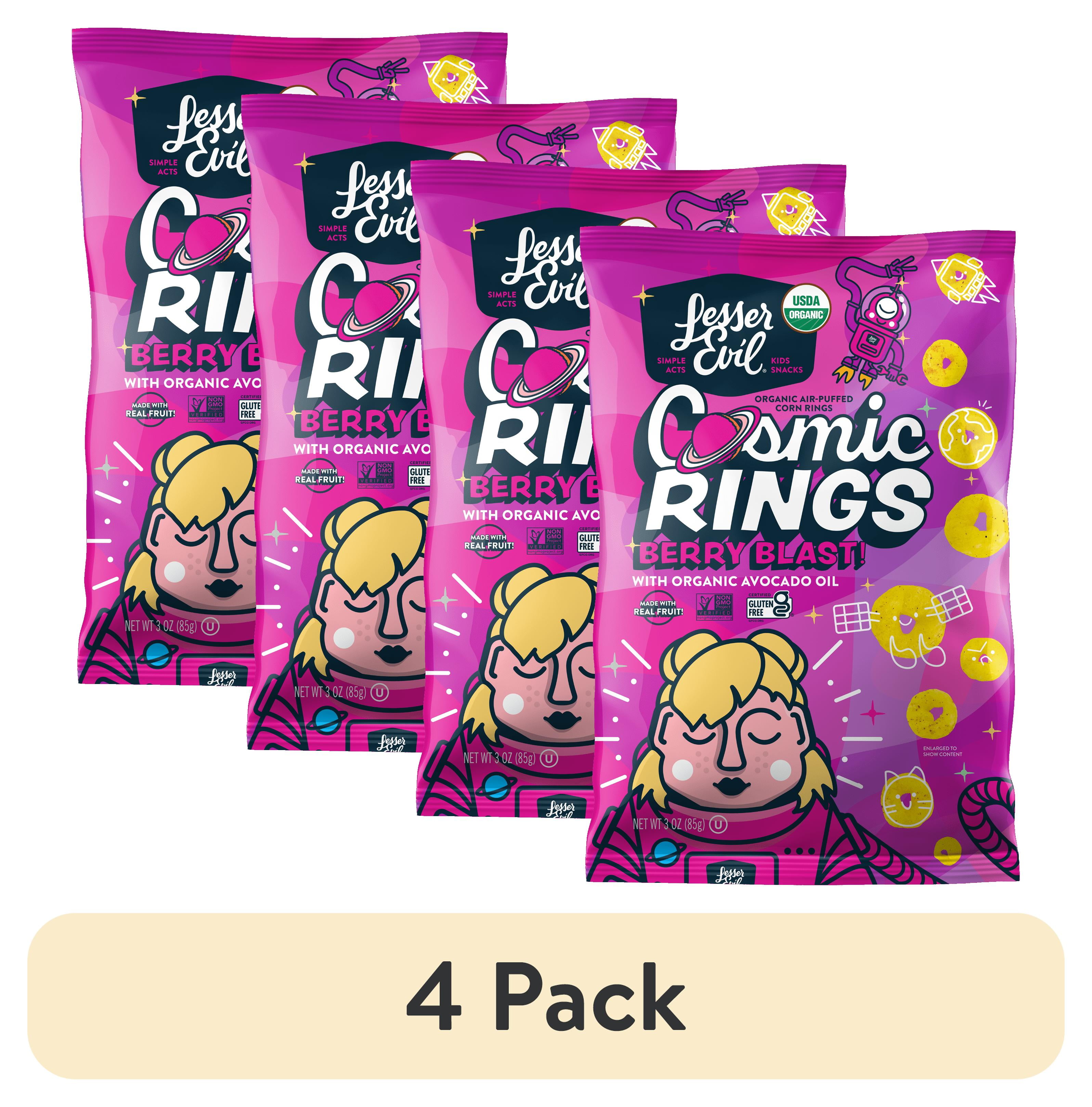 (4 pack) LesserEvil Air-Puffed Cosmic Rings Baby Snacks for Toddlers ...