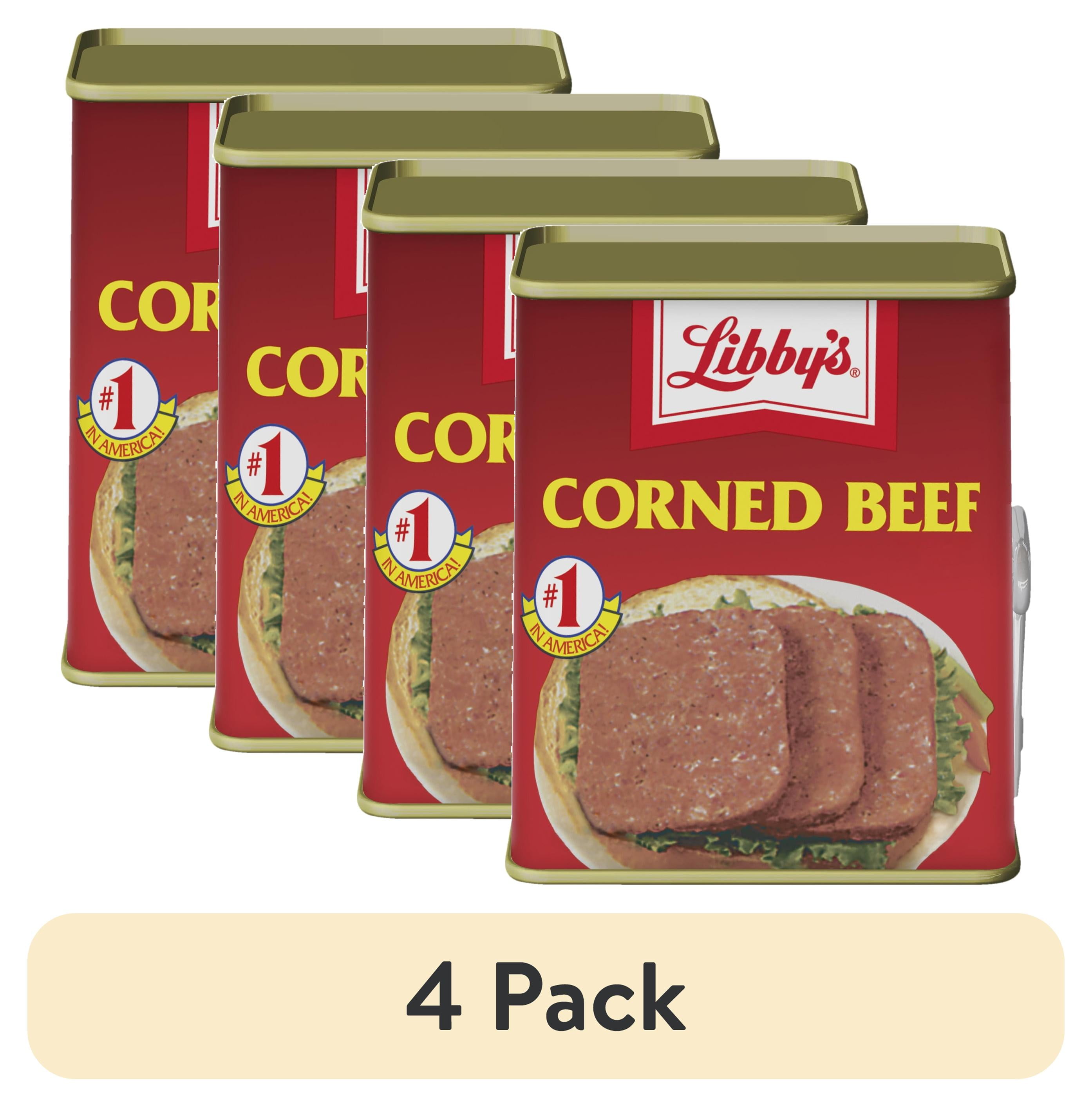 (4 pack) Libby's Corned Beef, 14g Protein Per Serving, Canned Meat, 12 ...