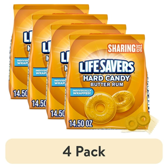 (4 pack) Life Savers Butter Rum Hard Candy Individually Wrapped ...