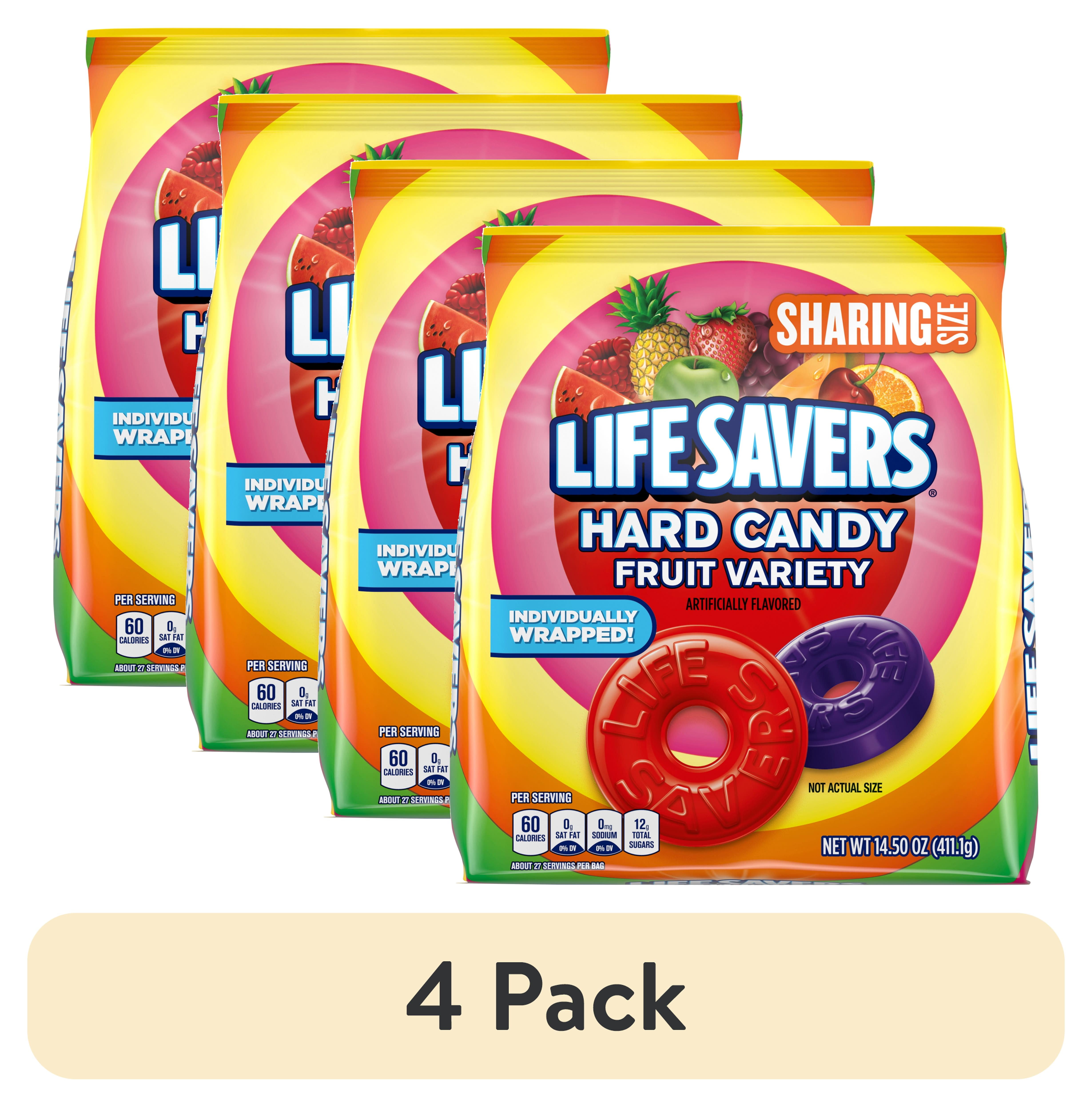 (4 pack) Life Savers Fruit Variety Hard Candy, Sharing Size, 14.5 oz ...