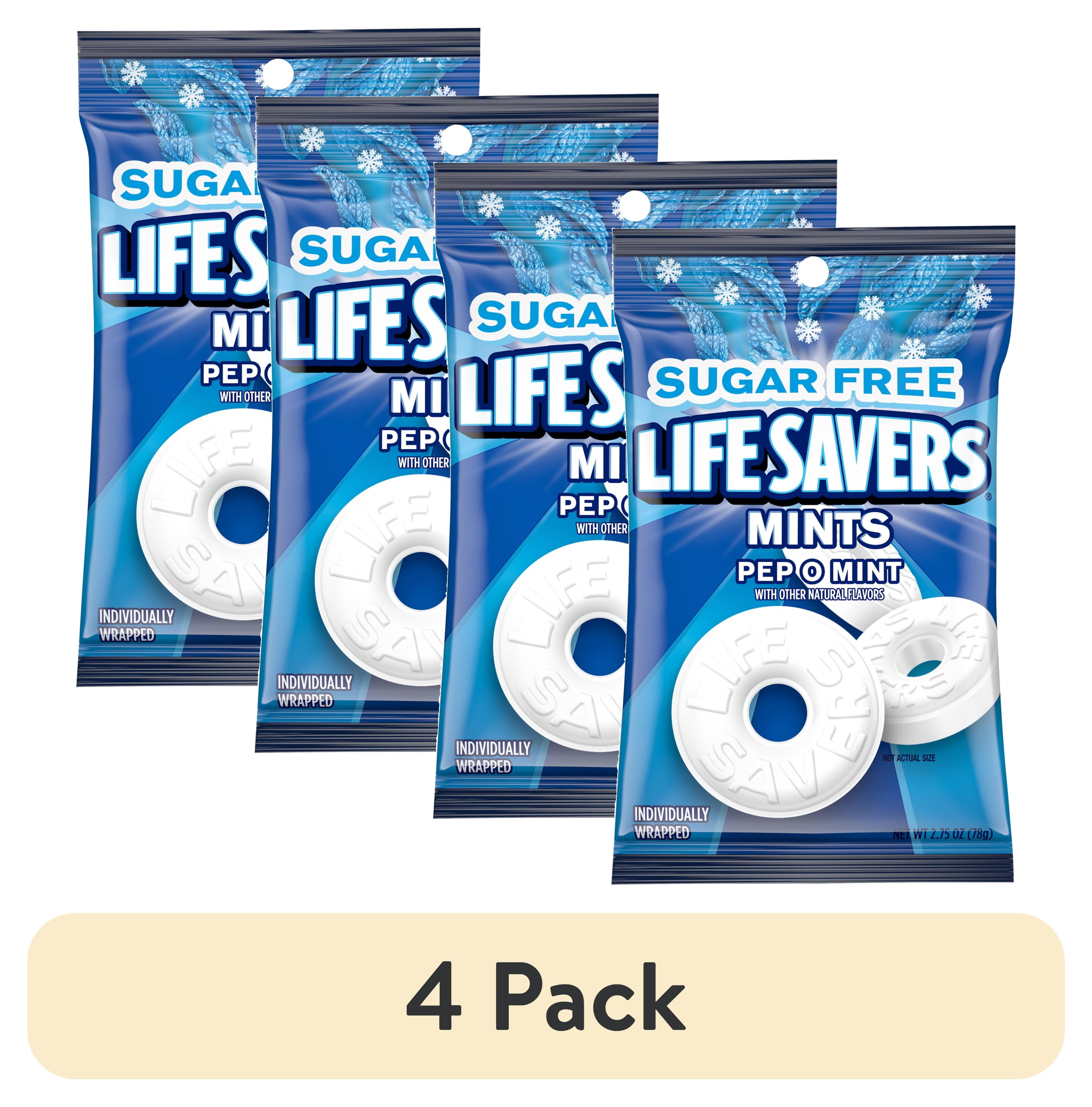 (4 pack) Life Savers Pep-O-Mint Sugar Free Breath Mints Hard Candy - 2. ...