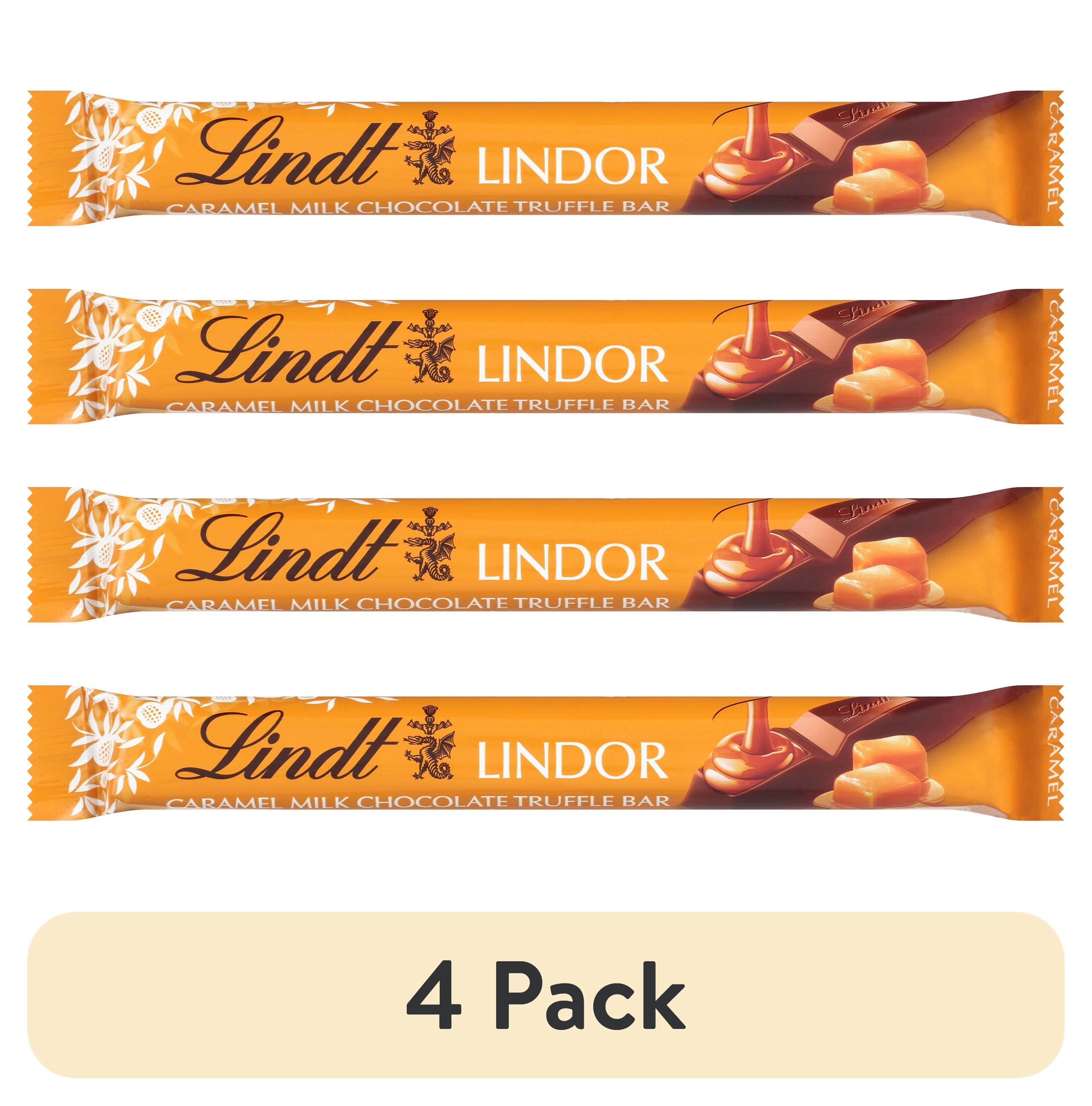 (4 pack) Lindt Lindor Caramel Milk Chocolate Truffle Candy Bar, 1.3 oz ...