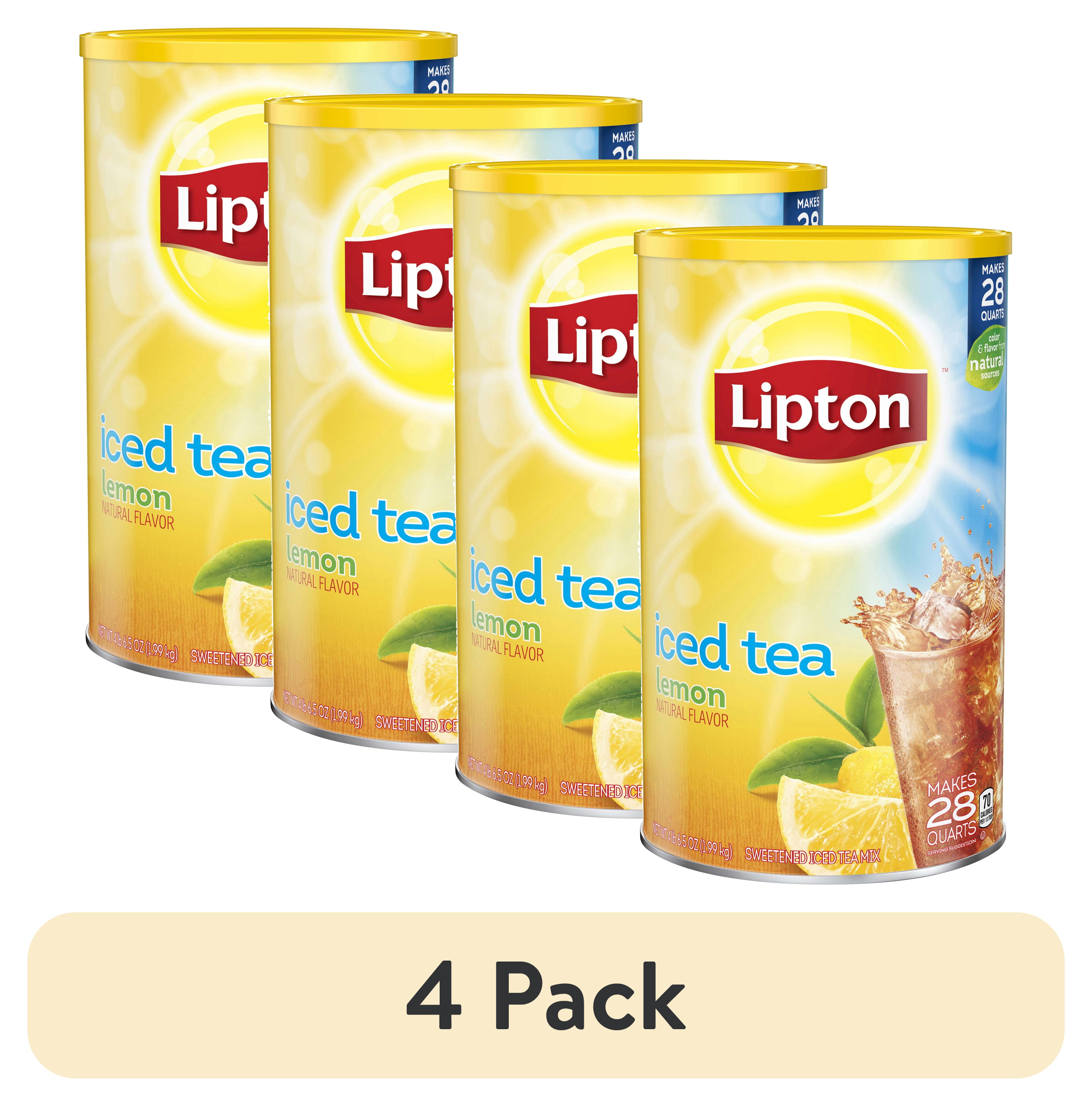 (4 pack) Lipton Lemon Black Tea Powdered Tea Mix, 28 Quarts - Walmart.com
