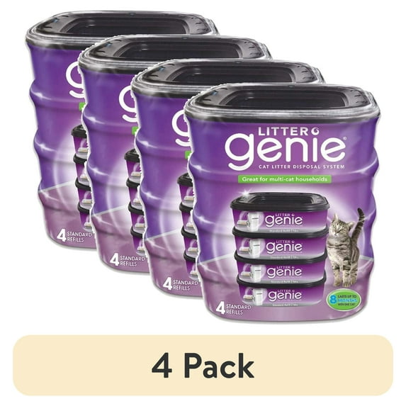 (4 pack) Litter Genie Cat Litter Disposal System Basic Refill.(4 pack ...