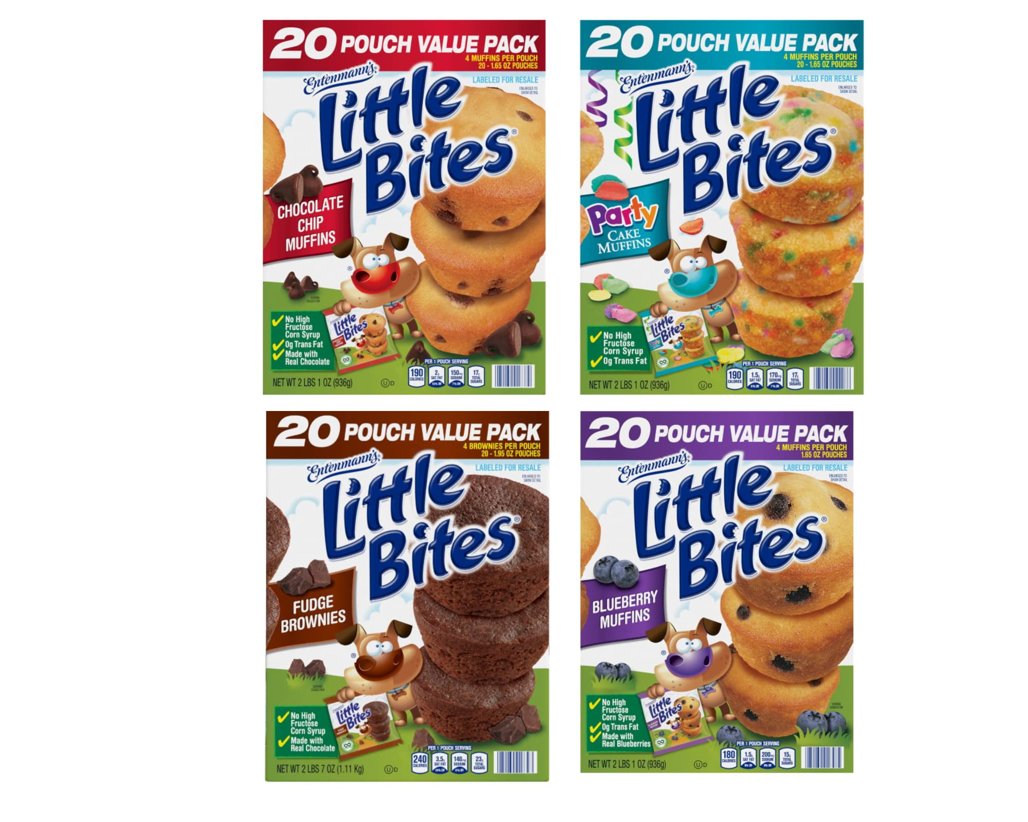 (4 pack) Little Bites Assorted Muffins, 80 individual packs, (20 ct ...