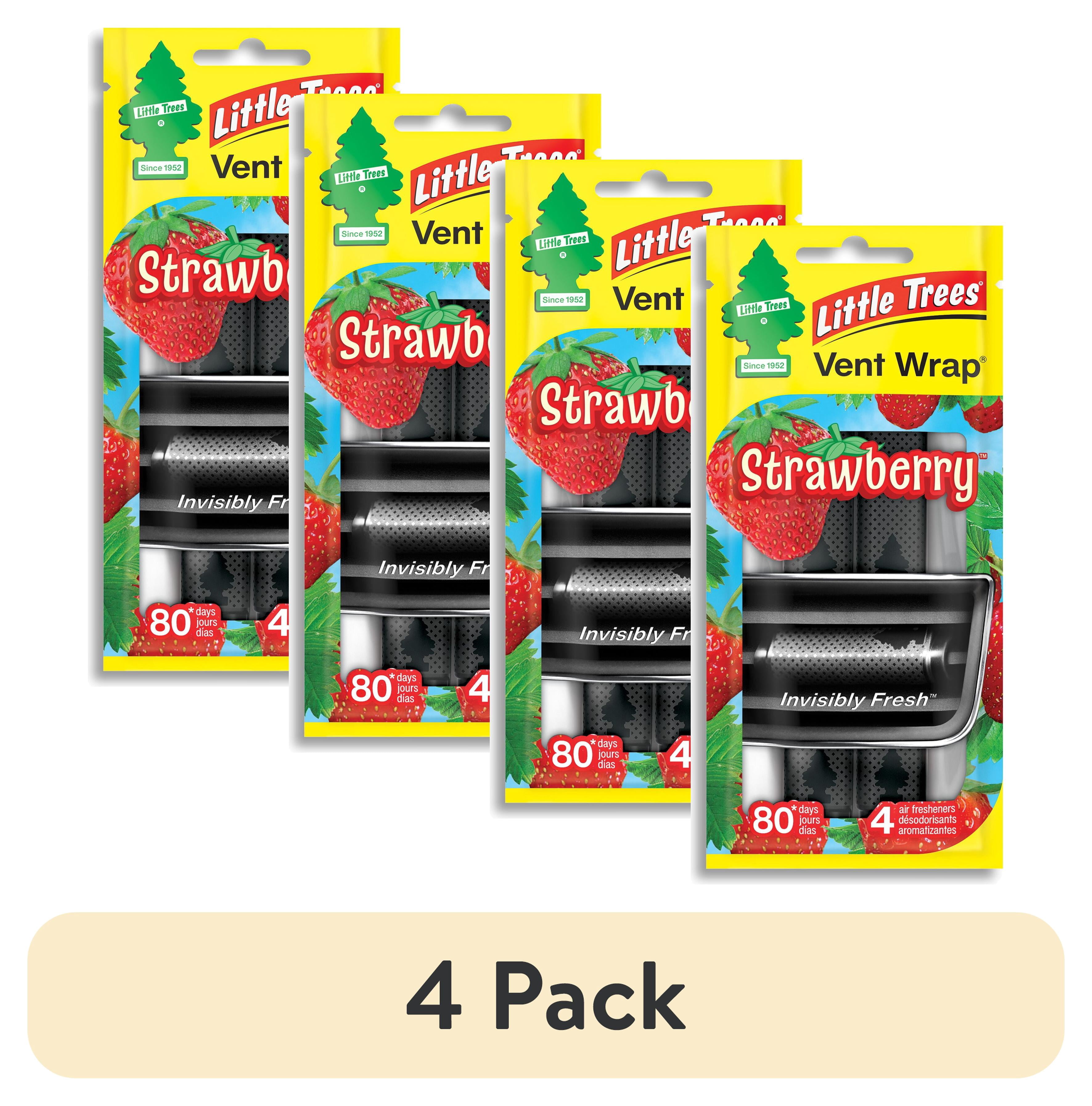 (4 pack) Little Trees Air Freshener Vent Wrap Strawberry Fragrance 4 ...