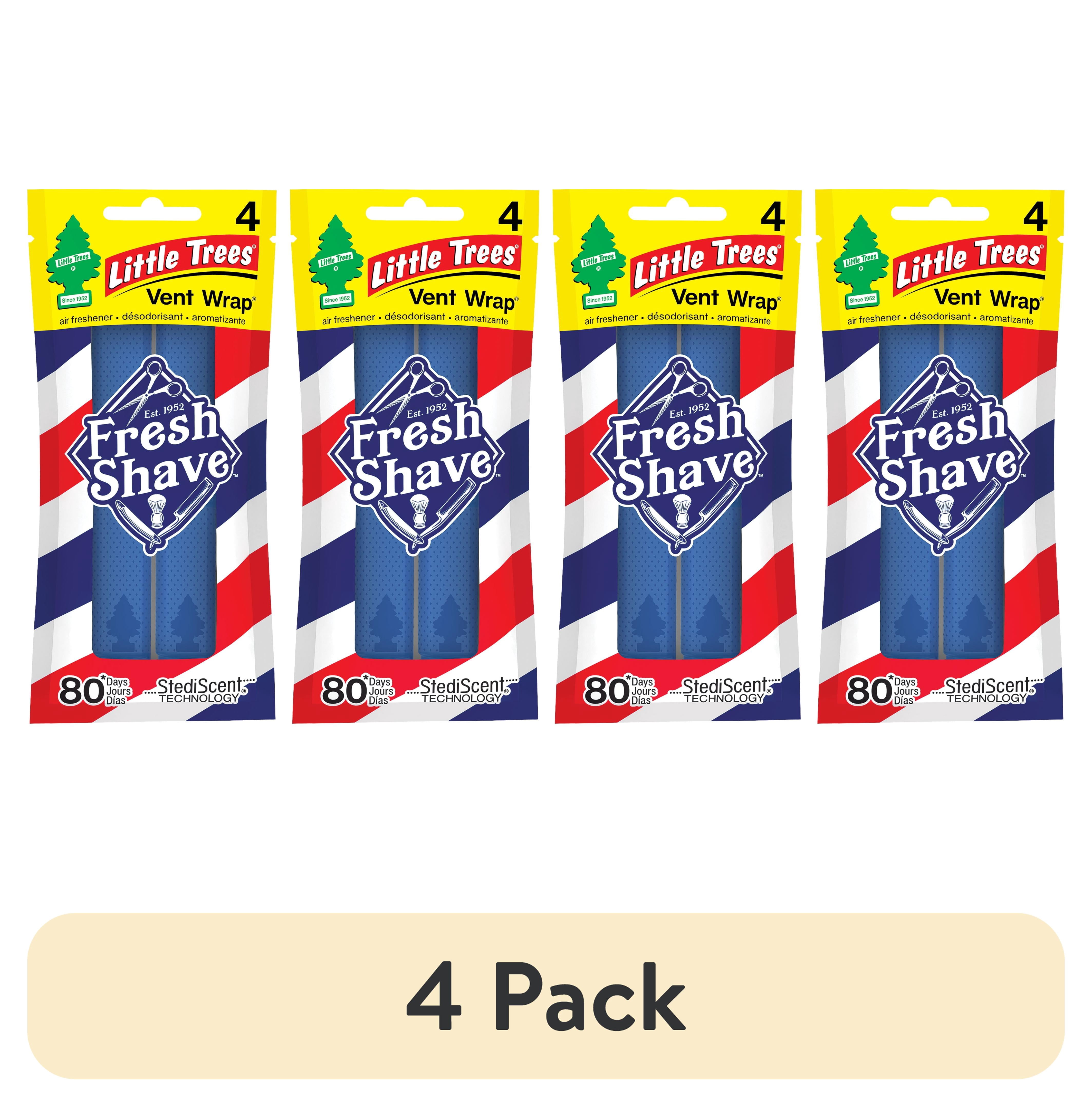 (4 pack) Little Trees Air Freshener Vent Wrap Fresh Shave Fragrance 4 ...