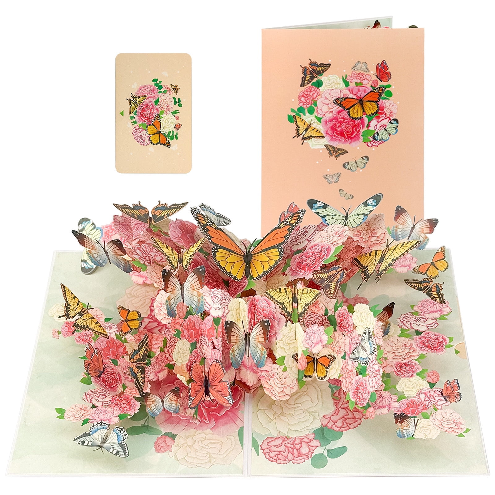 (4 pack) Lockways Pop Up Card, 3D Butterfly Flower Greeting Cards with ...