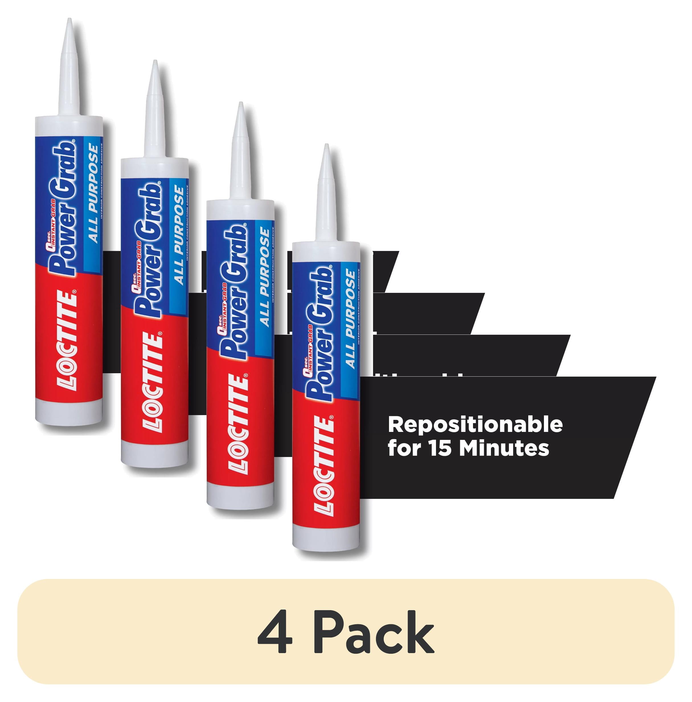 (4 pack) Loctite Power Grab Construction Adhesive All Purpose, Pack of ...