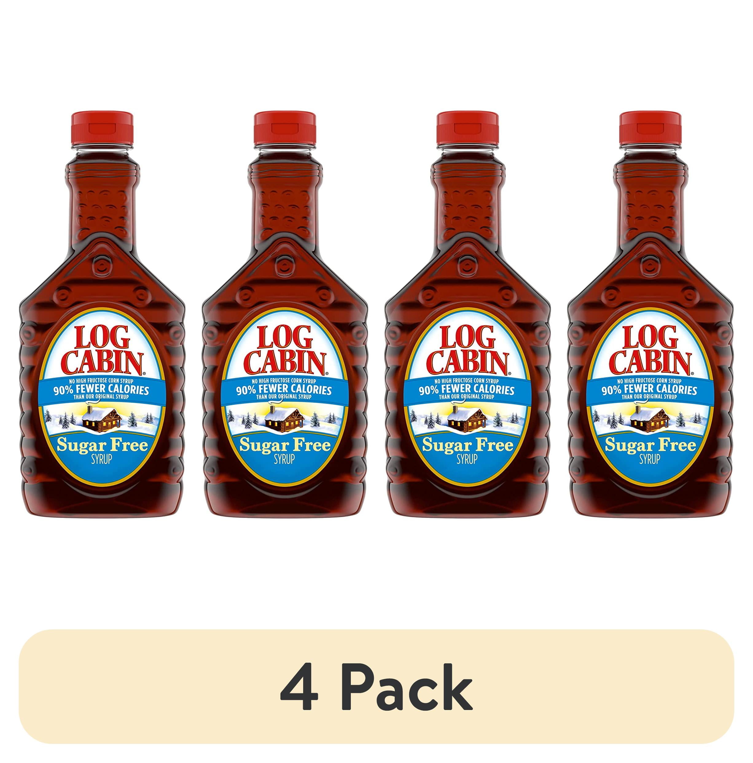 (4 pack) Log Cabin Sugar Free Syrup with Sweet Maple Flavor, Plastic ...