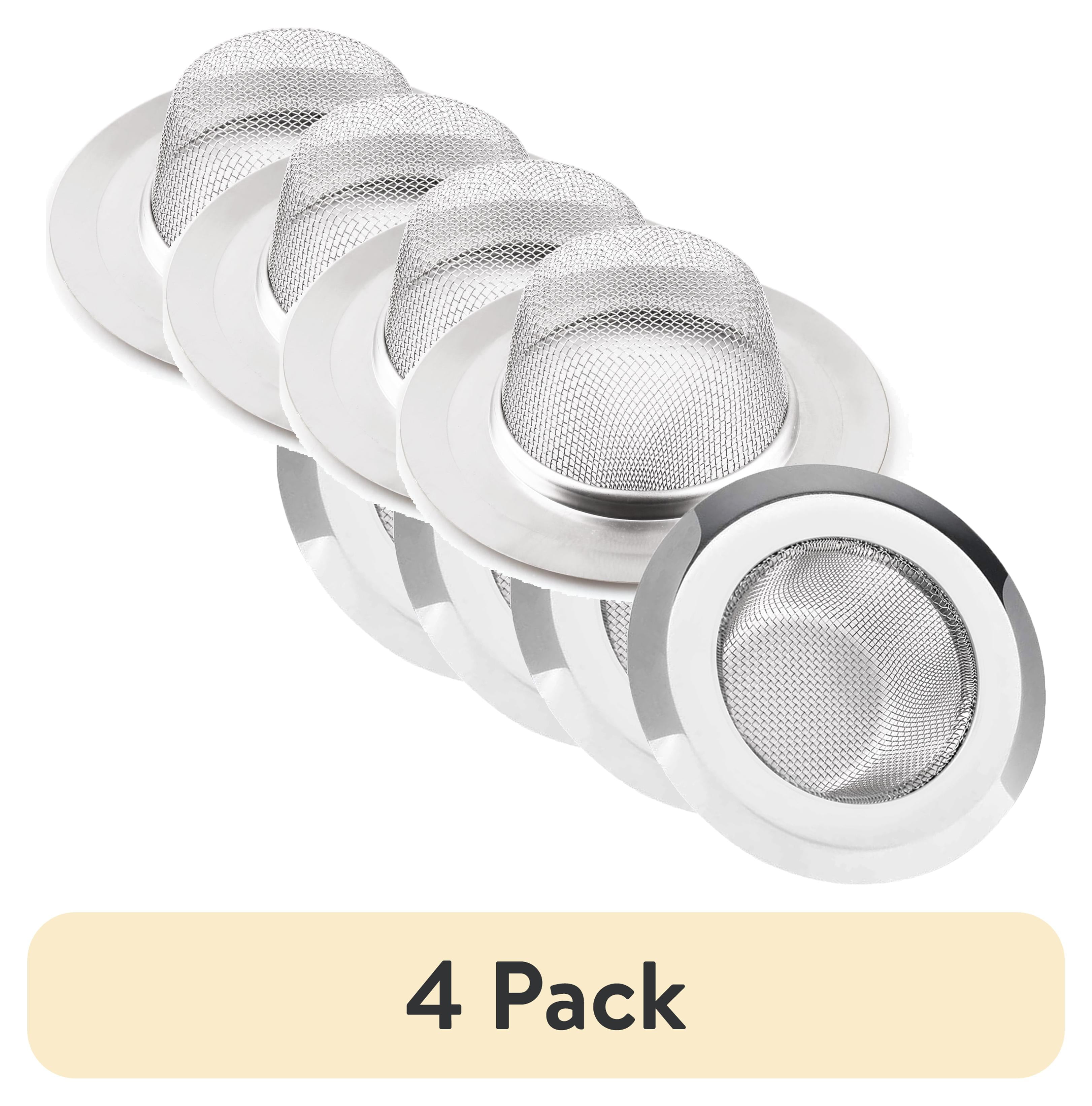 (4 pack) LotFancy 2 Kitchen Sink Strainer, 4.5 in Stainless Steel Mesh ...