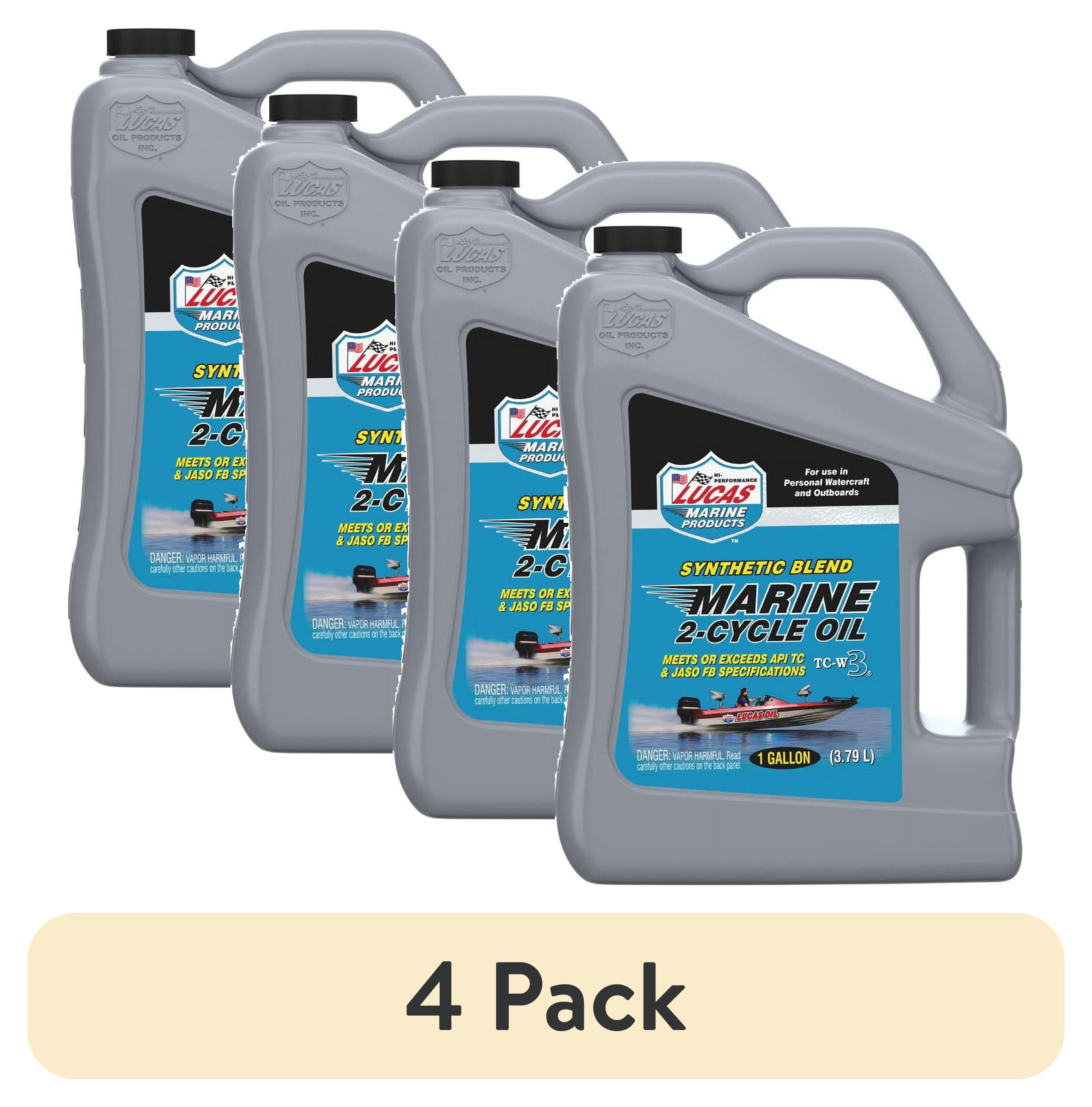 (4 pack) Lucas Synthetic Blend 2-Cycle Marine Oil 128 Ounce Gallon ...