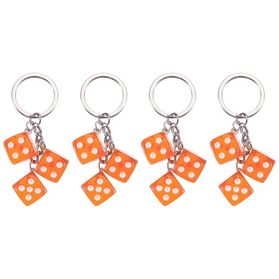 4 pack Lucky Dice Keychain Charm, Resin 3D Cube Square Mini Dice ...
