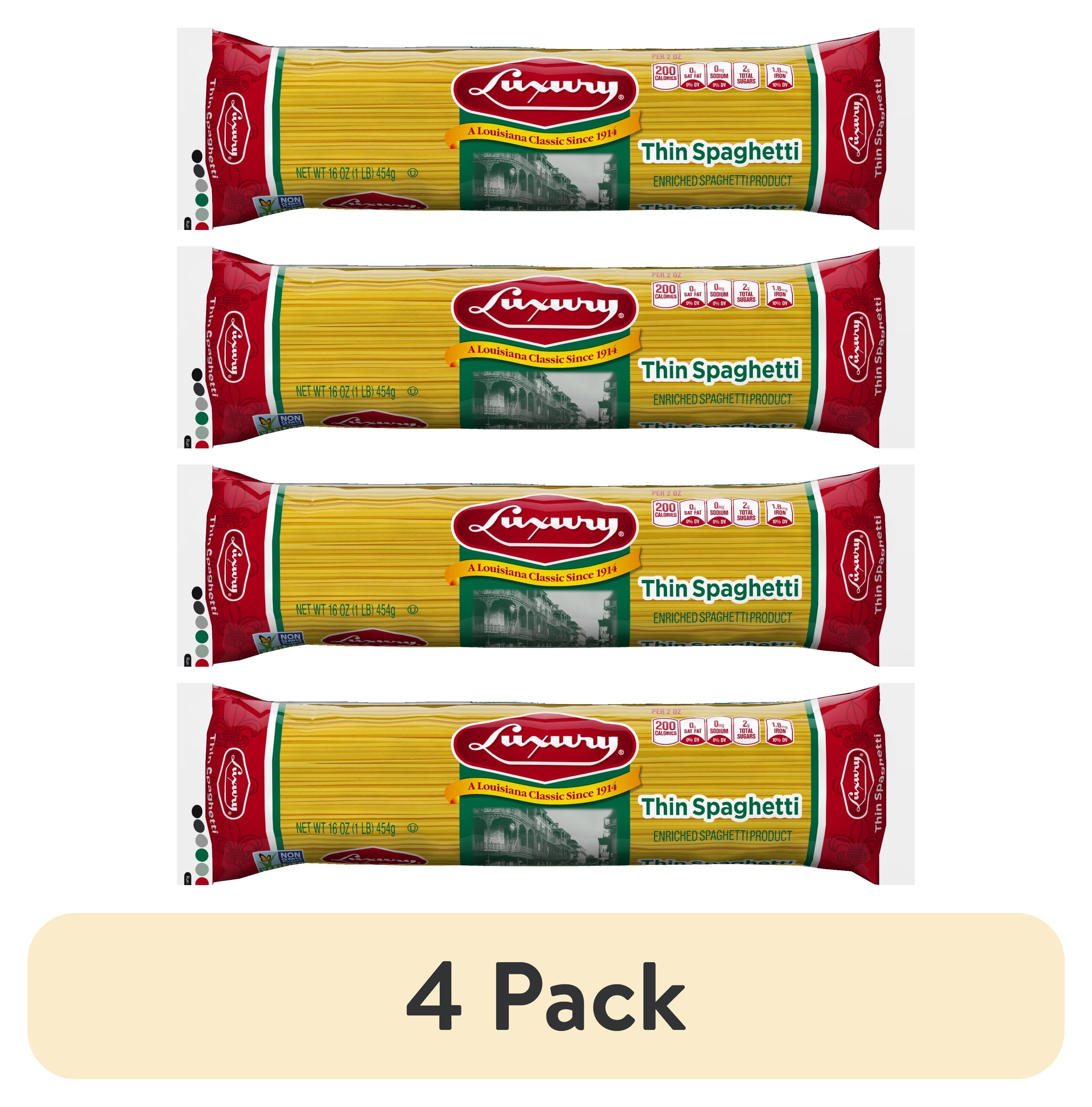 (4 pack) Luxury Thin Spaghetti Pasta, 16-Pack (16 oz Each) – Pasta for ...