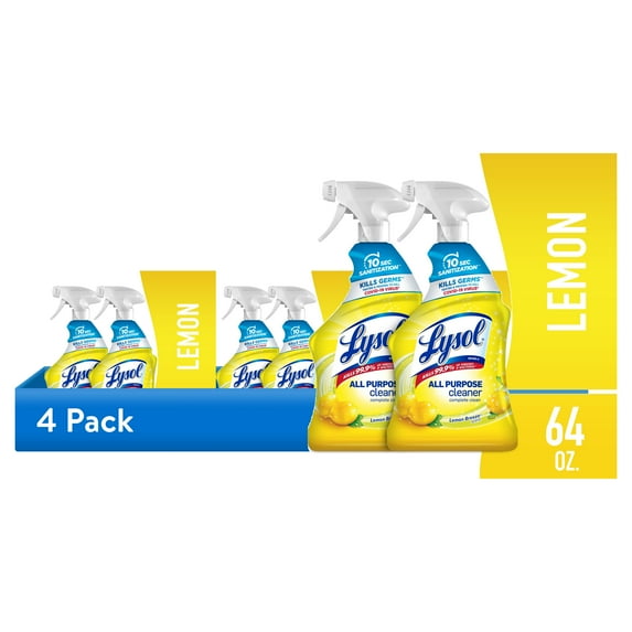 (4 pack) Lysol All Purpose Spray Cleaner for Sanitizing and ...