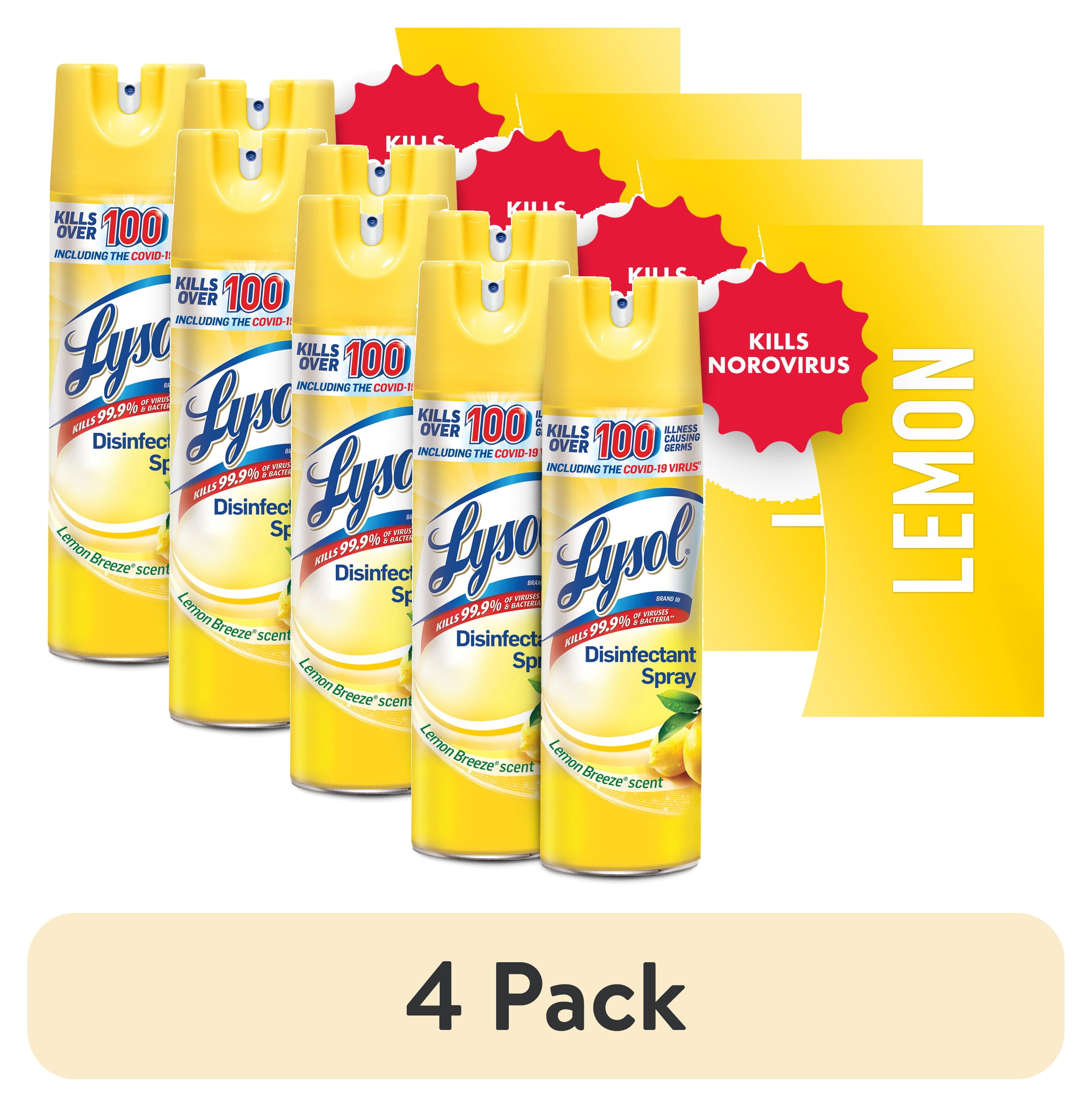 (4 pack) Lysol® Disinfectant Spray, Sanitizing and Antibacterial Spray ...