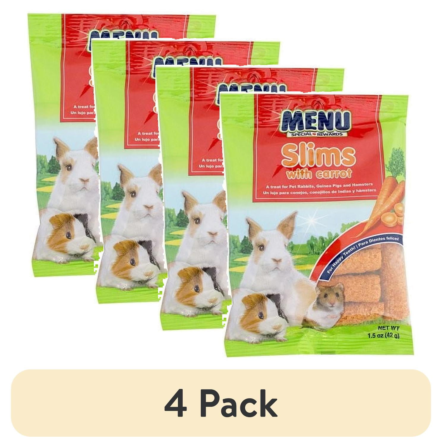 (4 pack) MENU SLIMS with CARROT TREAT for PET RABBITS, GUINEA PIGS and HAMSTERS 1.5OZ - Walmart.com