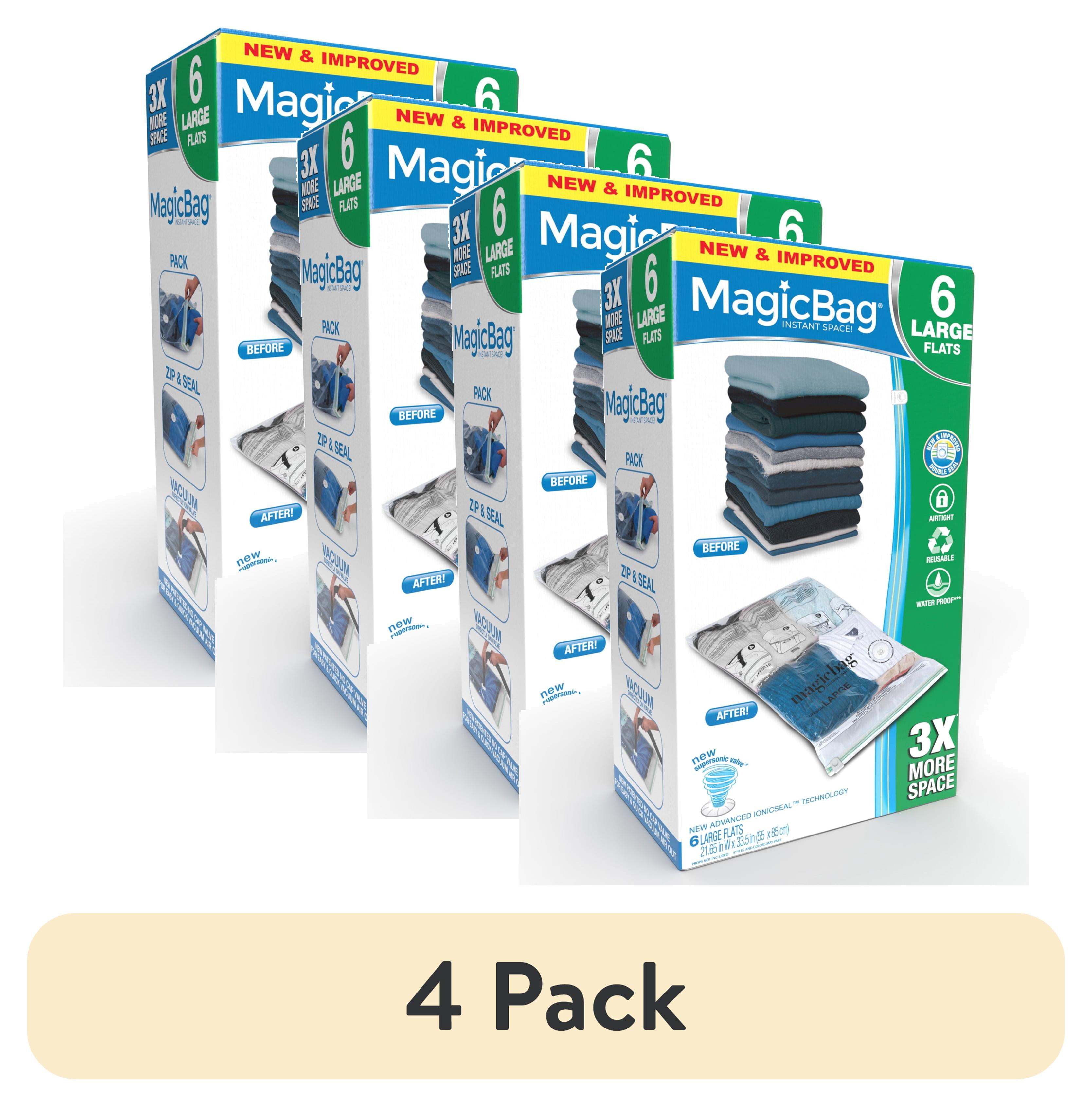 (4 pack) MagicBag Smart Design Instant Space Saver Storage - Flat Large ...