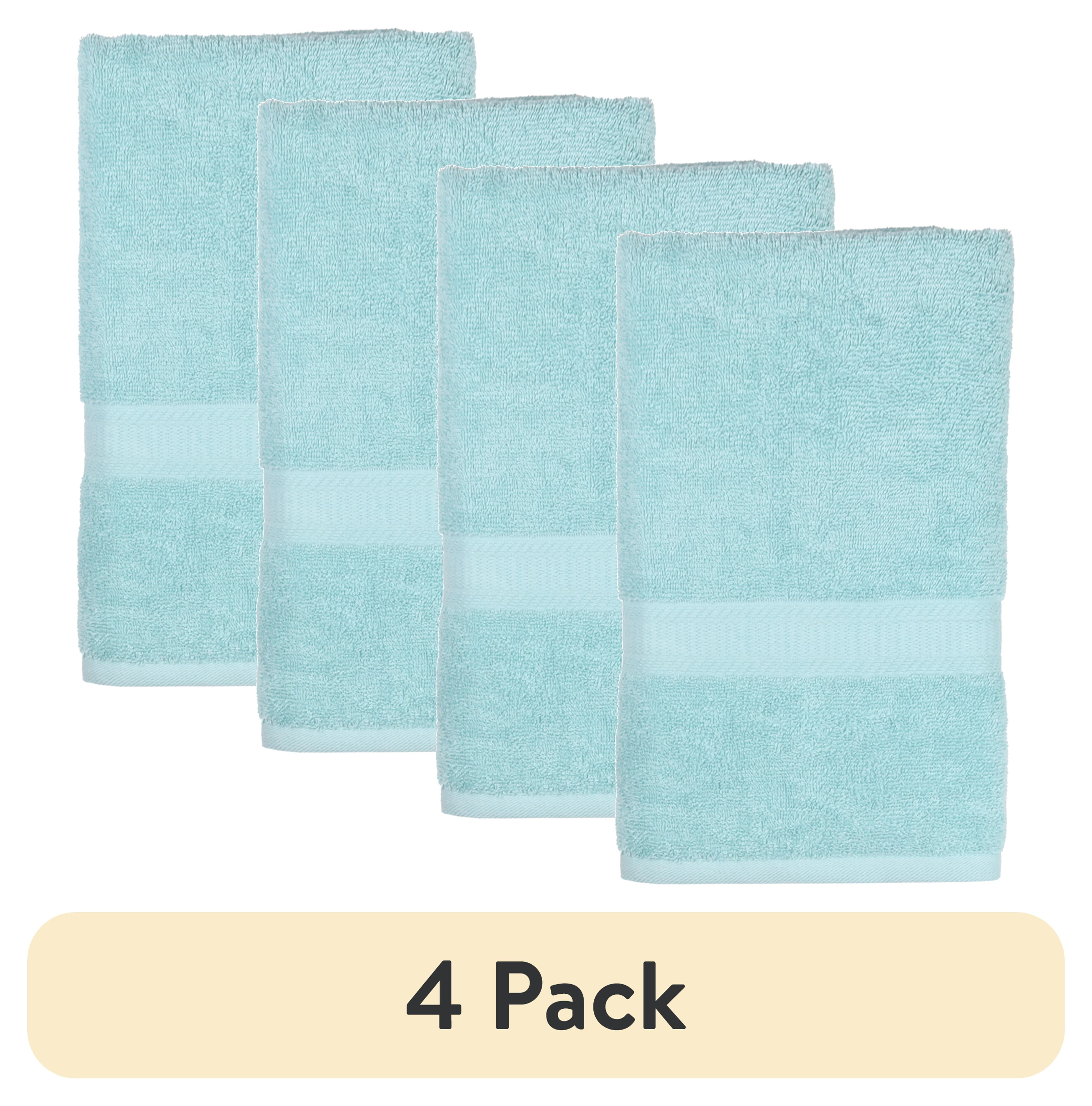 Mainstays 4 Pack 100% Cotton Hand Towels, Soft & Absorbent for Bathroom ...