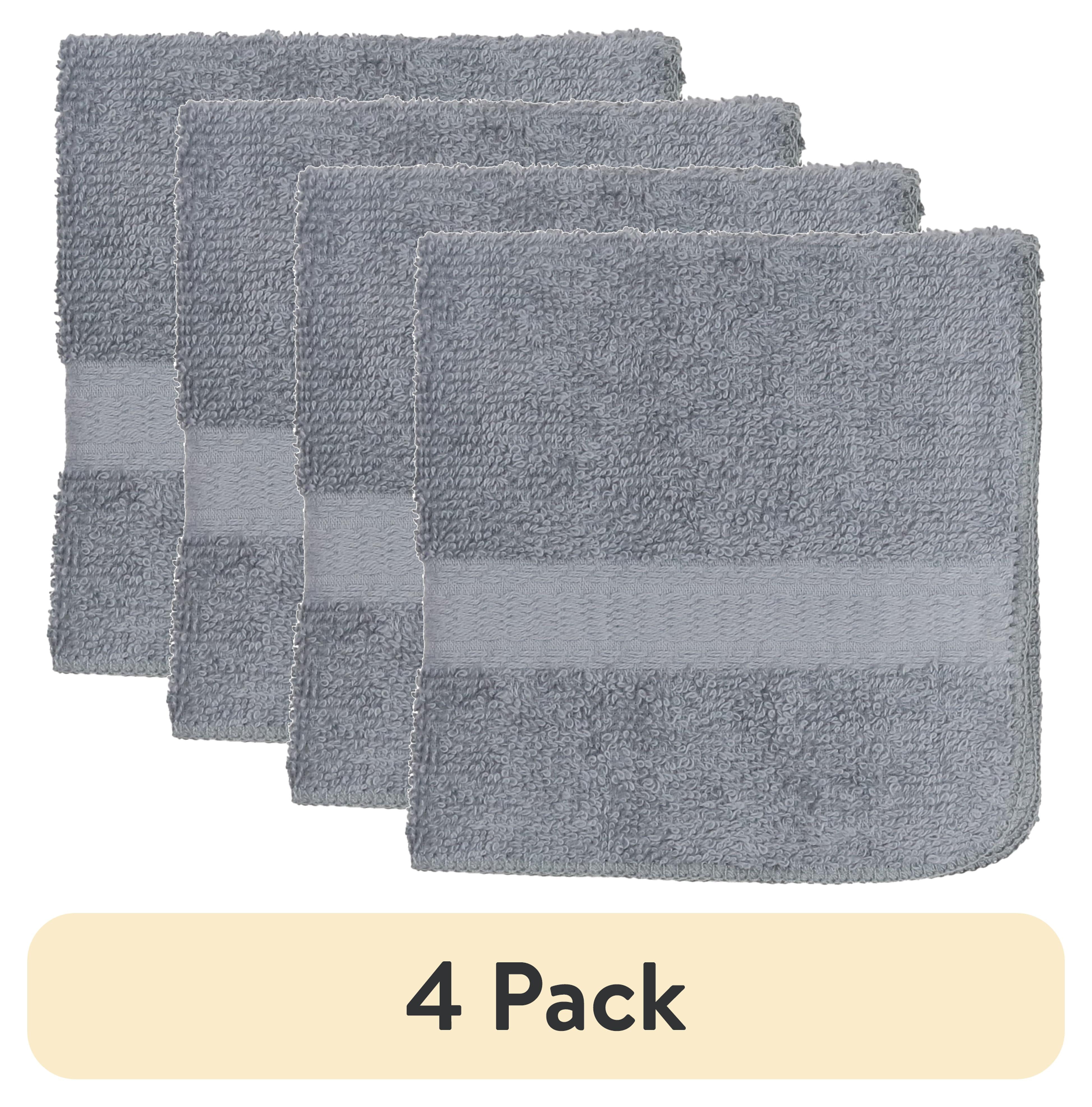 (4 pack) Mainstays Basic Washcloth, Soft 100% Cotton and Highly ...
