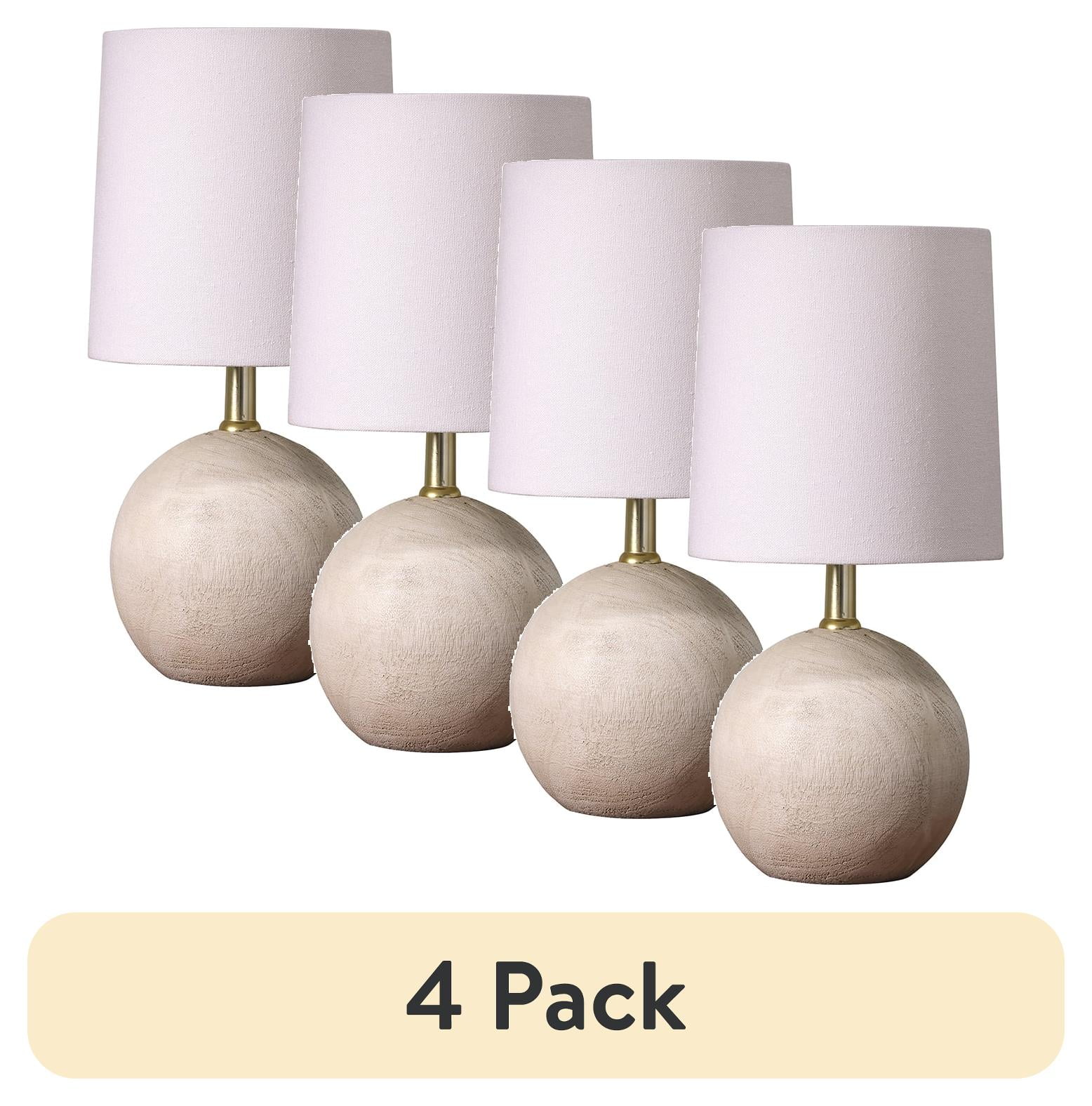 (4 pack) Mainstays 12.75" LED light bulb Table Lamps with White Ball ...