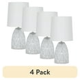 (4 pack) Mainstays 12.75” Mini Clear Glass Table Lamp with White Shade ...