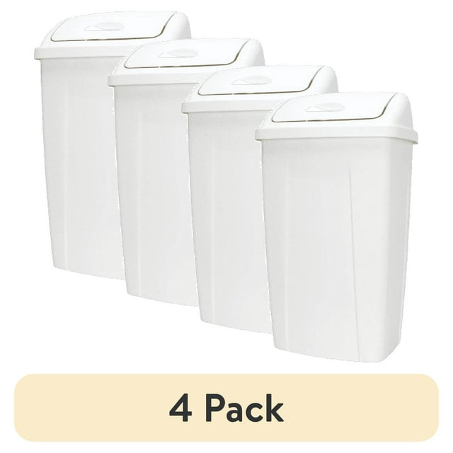 Free Shipping! Mainstays 13 Gallon White Plastic Swing Top Kitchen ...
