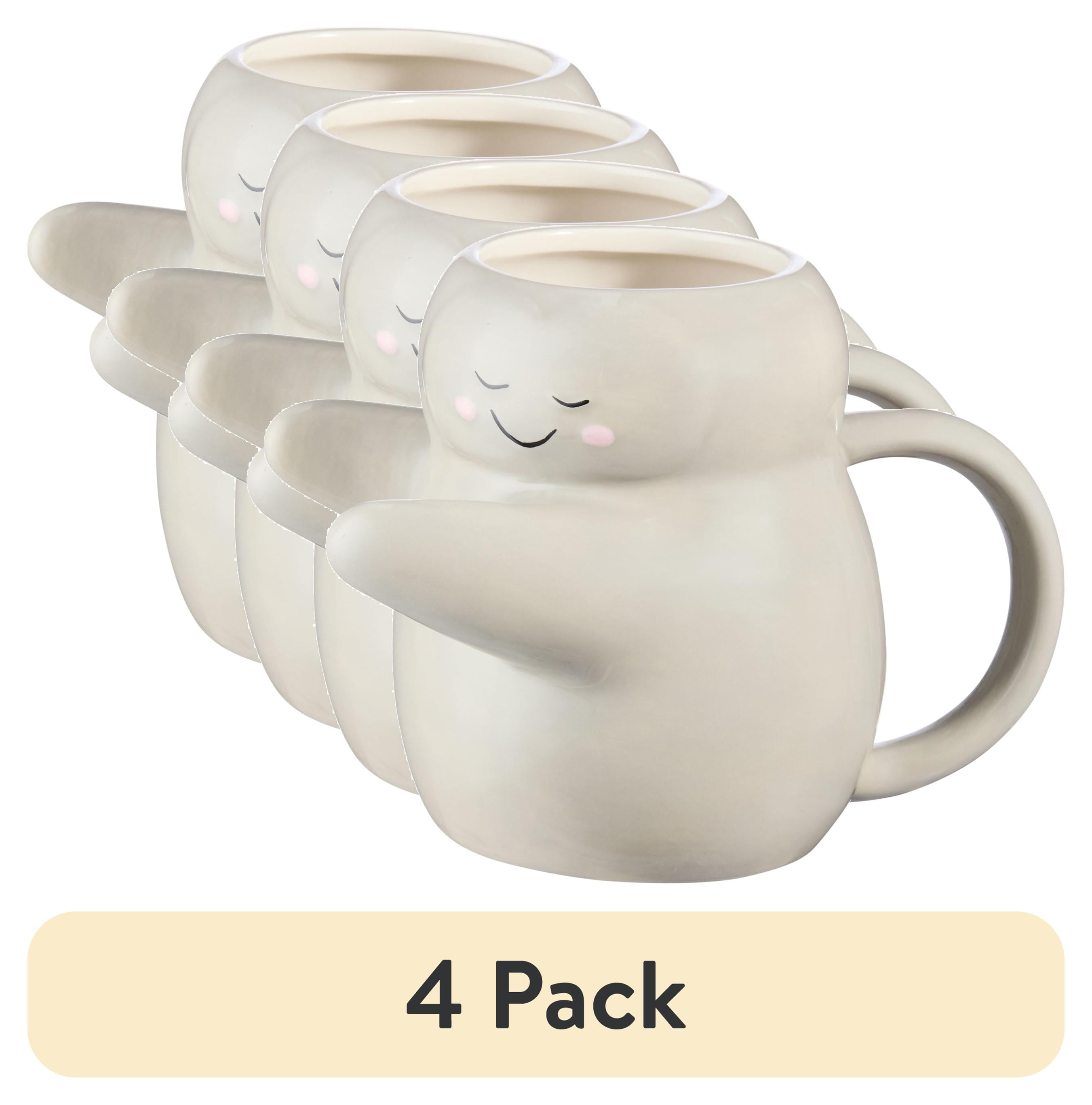 Mainstays 4 Pack Grey Sculpt Mug 15.89 oz Dishwasher Microwave Safe ...