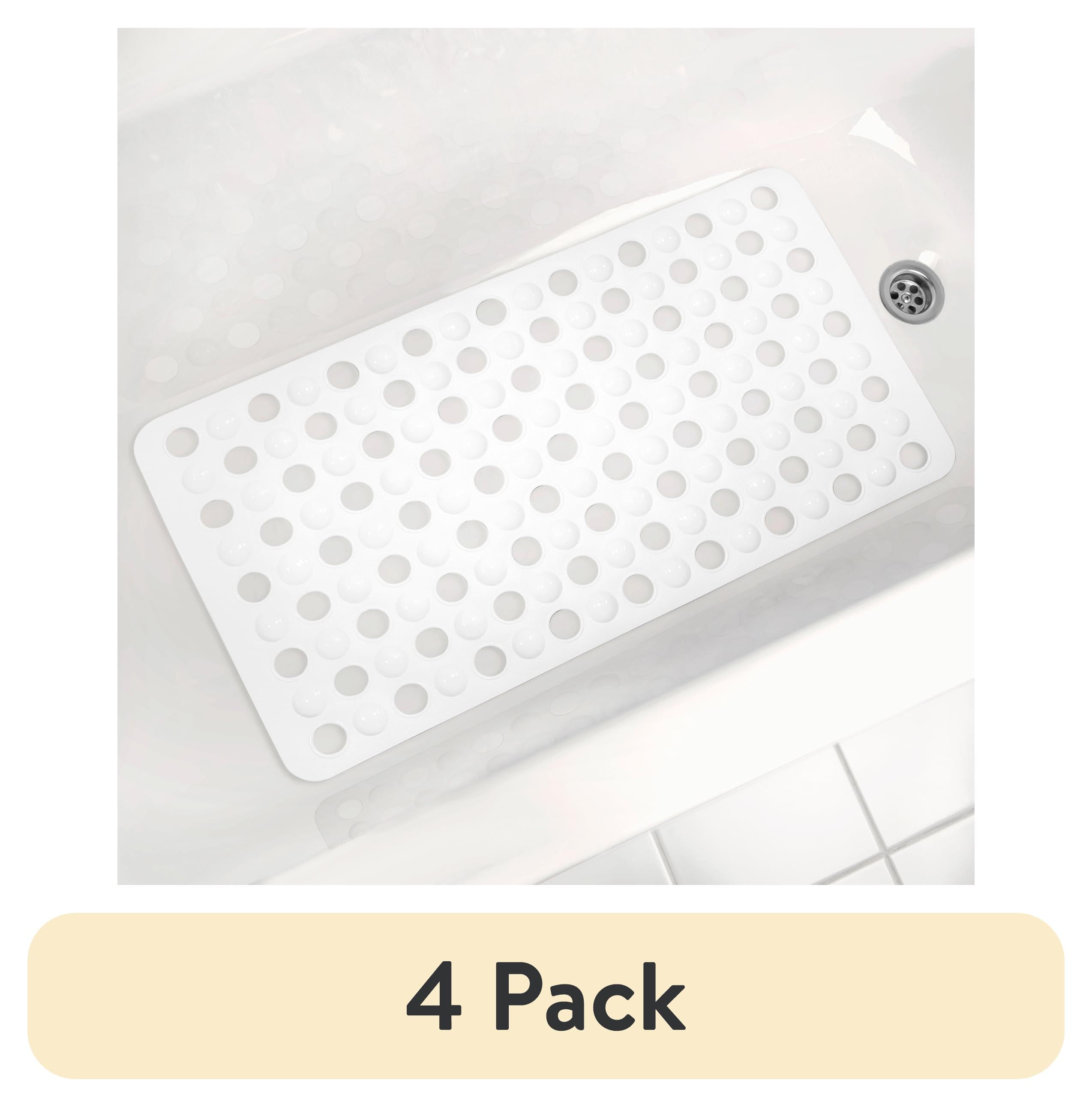 (4 pack) Mainstays 15" x 27" Non-Slip Cushioned PVC Bathtub Mat for ...