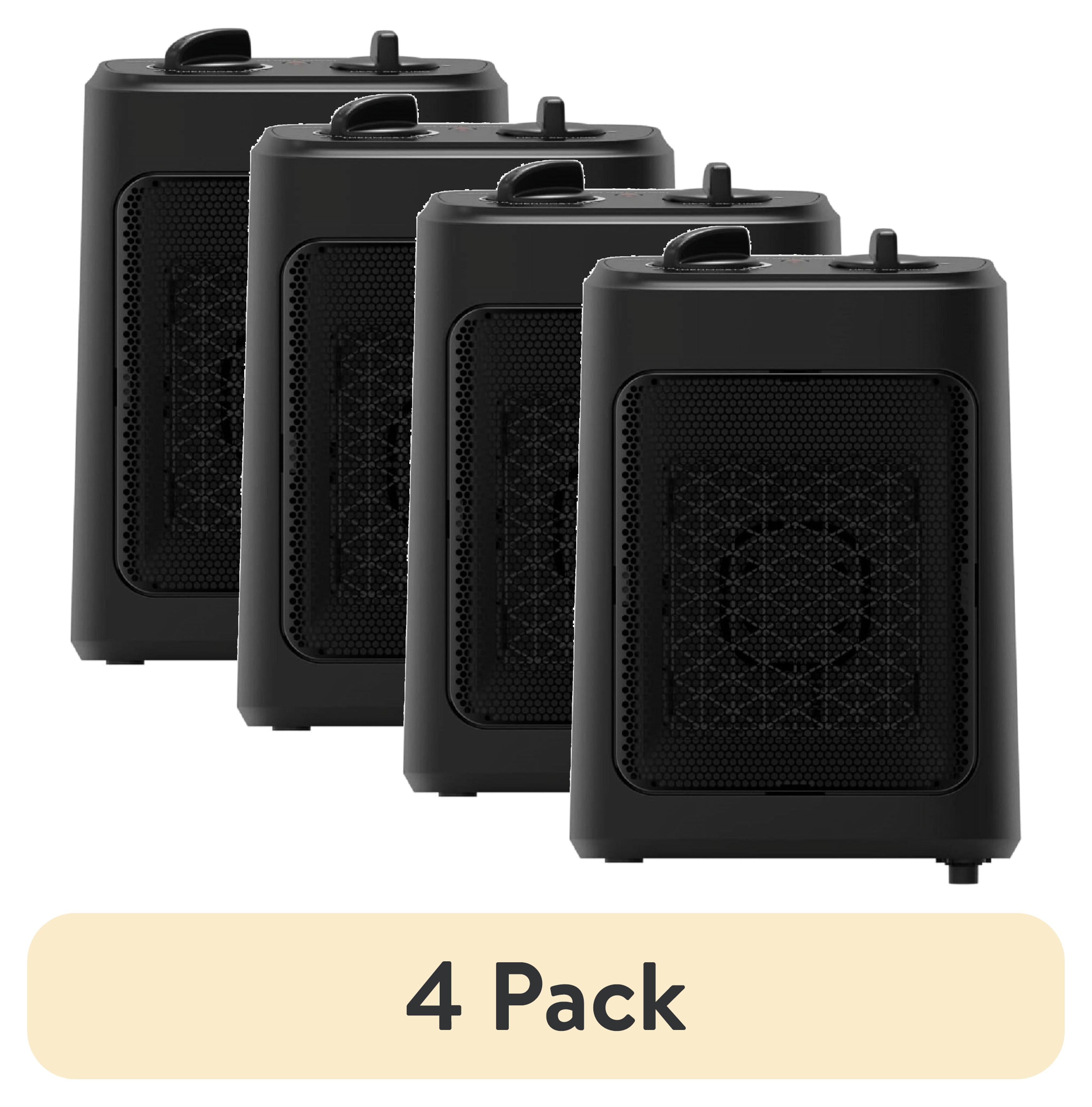 (4 pack) Mainstays 1500W Ceramic Fan-Force Electric Space Heater, Black, New - Walmart.com