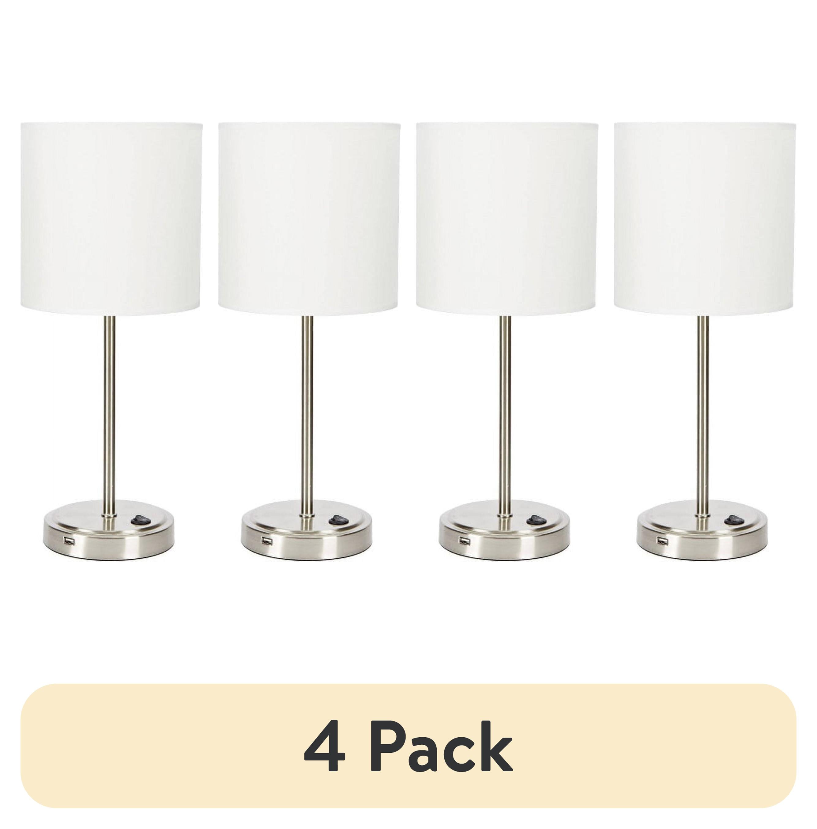 Free Shipping! Mainstays 19in Silver Metal Stick Lamp with USB Port ...