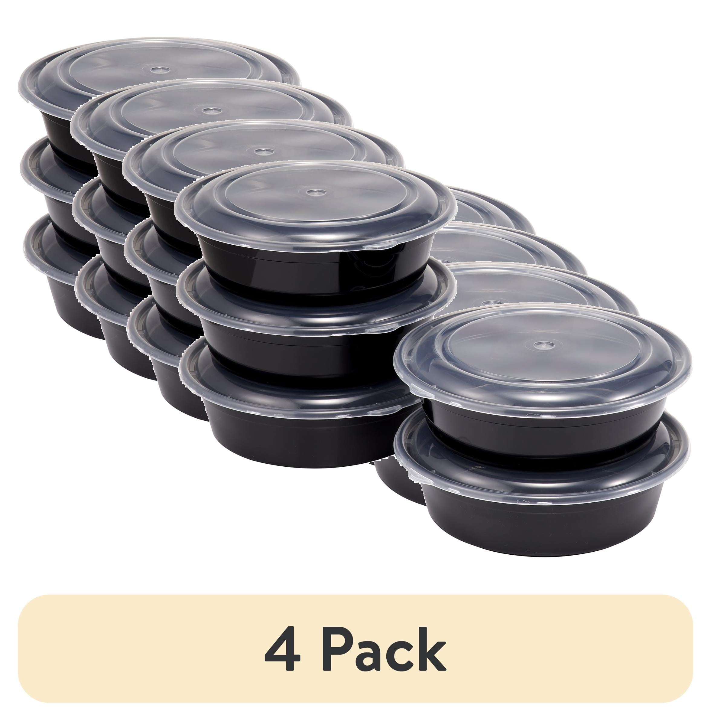 (4 pack) Mainstays 1L Round Meal Prep Food Storage Container, 5 Pack ...