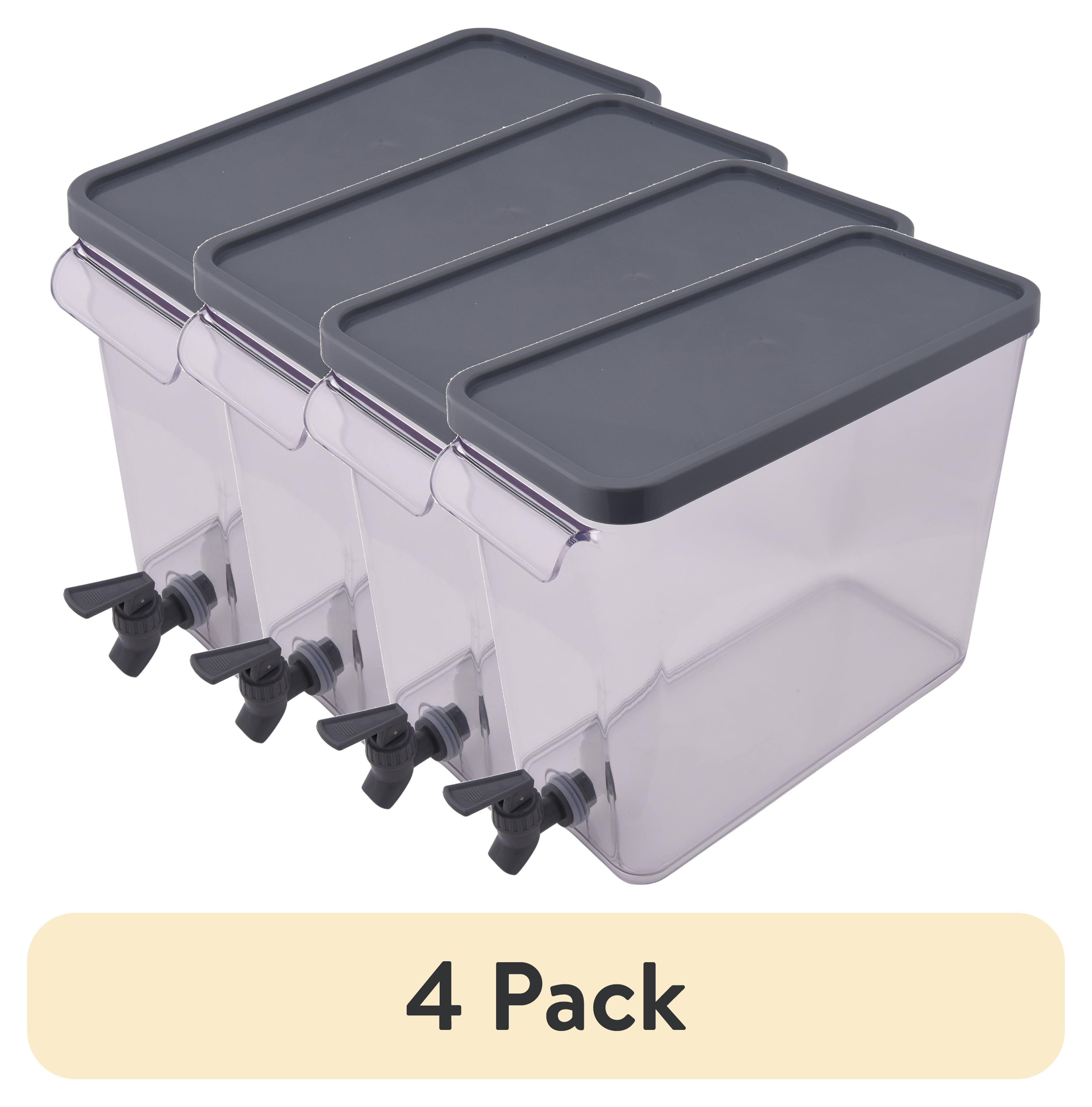 (4 pack) Mainstays 2-Gallon Acrylic Slim Fridge Dispenser, Gray ...