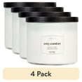 (4 pack) Mainstays 3-Wick Textured Wrapped Cozy Comfort Scented Candle ...