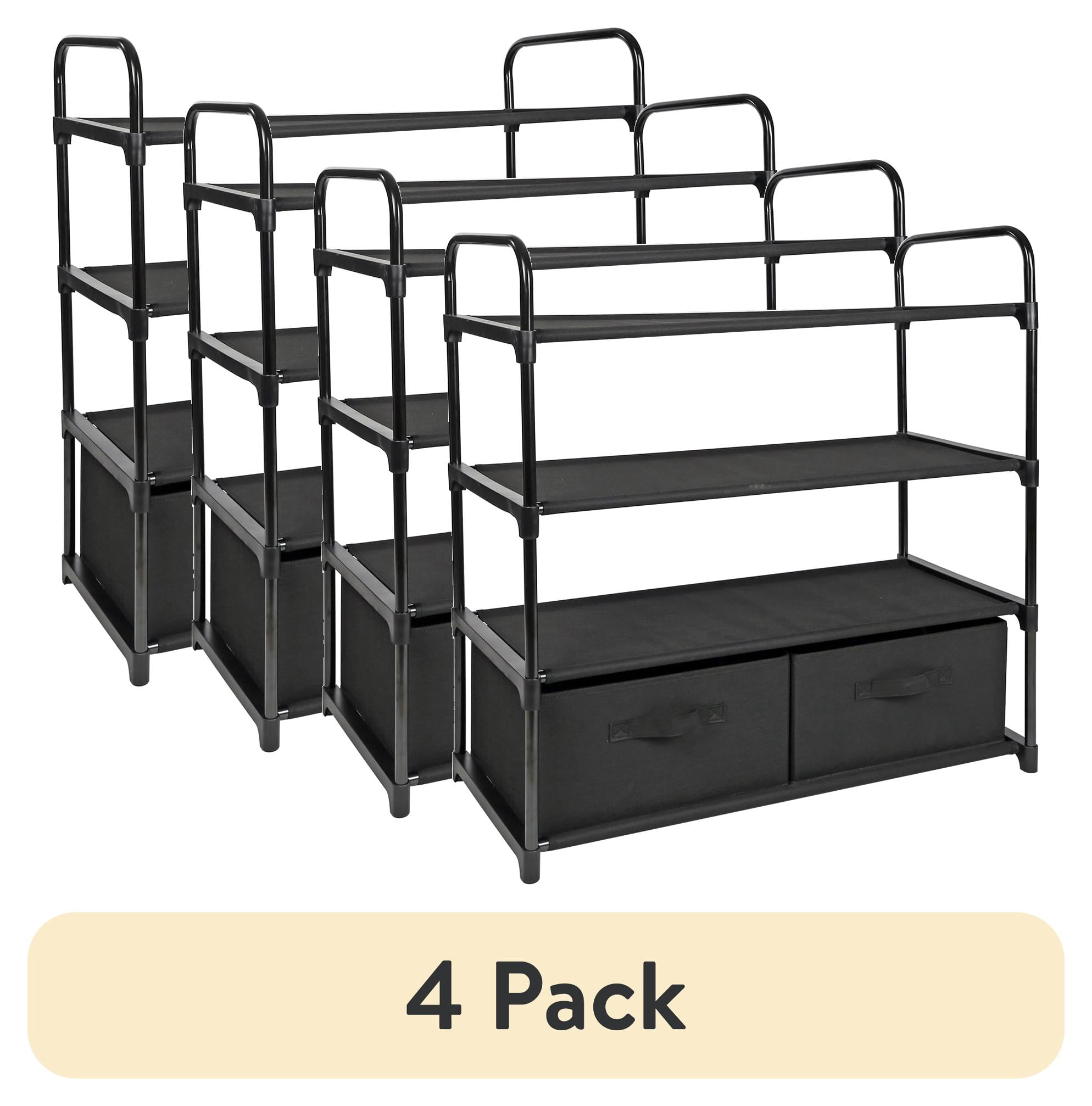 Mainstays 4 Shelf Closet Organizer with 2 Bins - Walmart.com