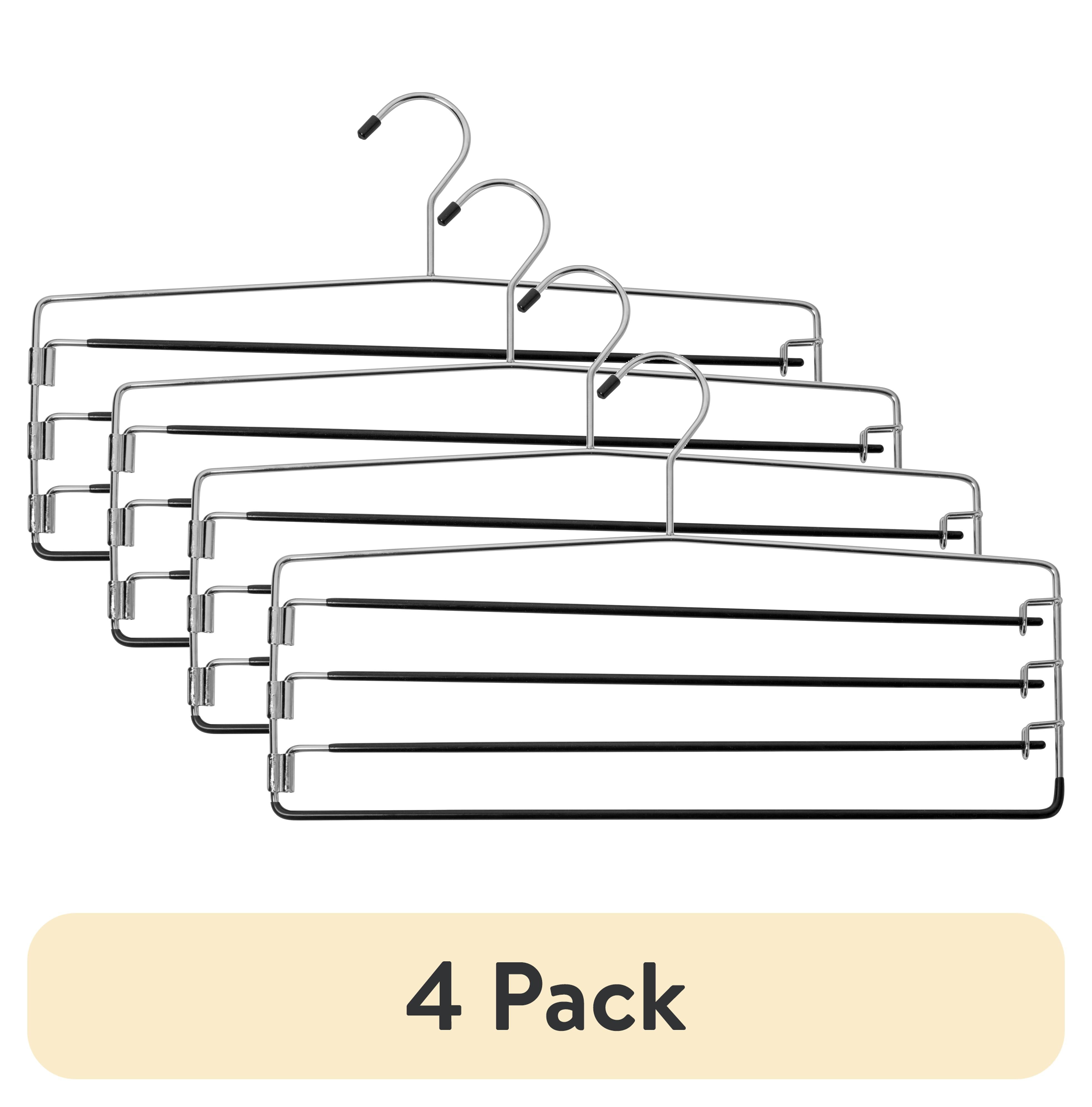 (4 pack) Mainstays Metal 4-Tier Pant & Skirt Hanger, Space Saving, Non ...