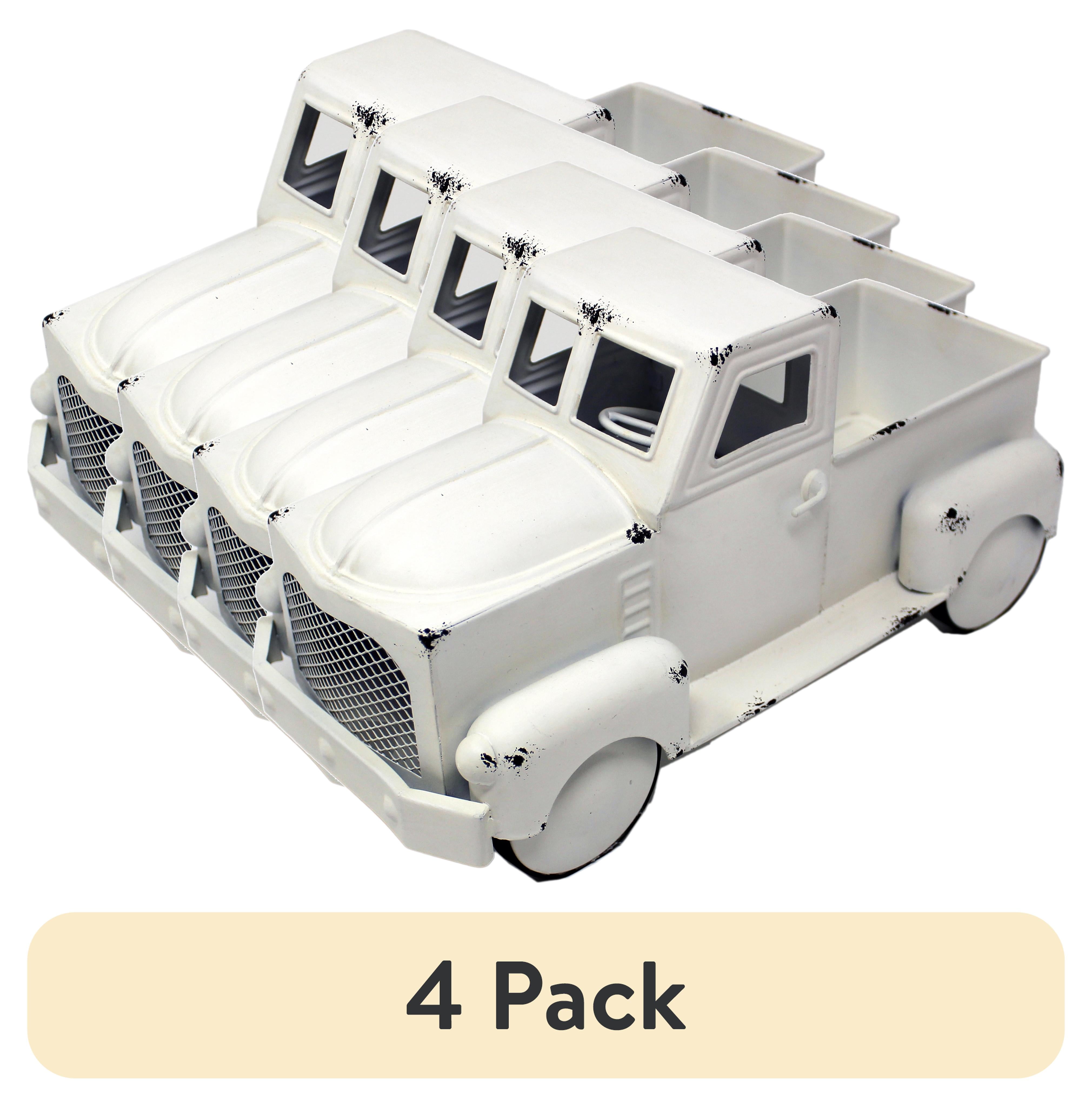 (4 pack) Mainstays 6.5"H White Metal Truck Crate (6.5"H x 12"L x 6"W ...