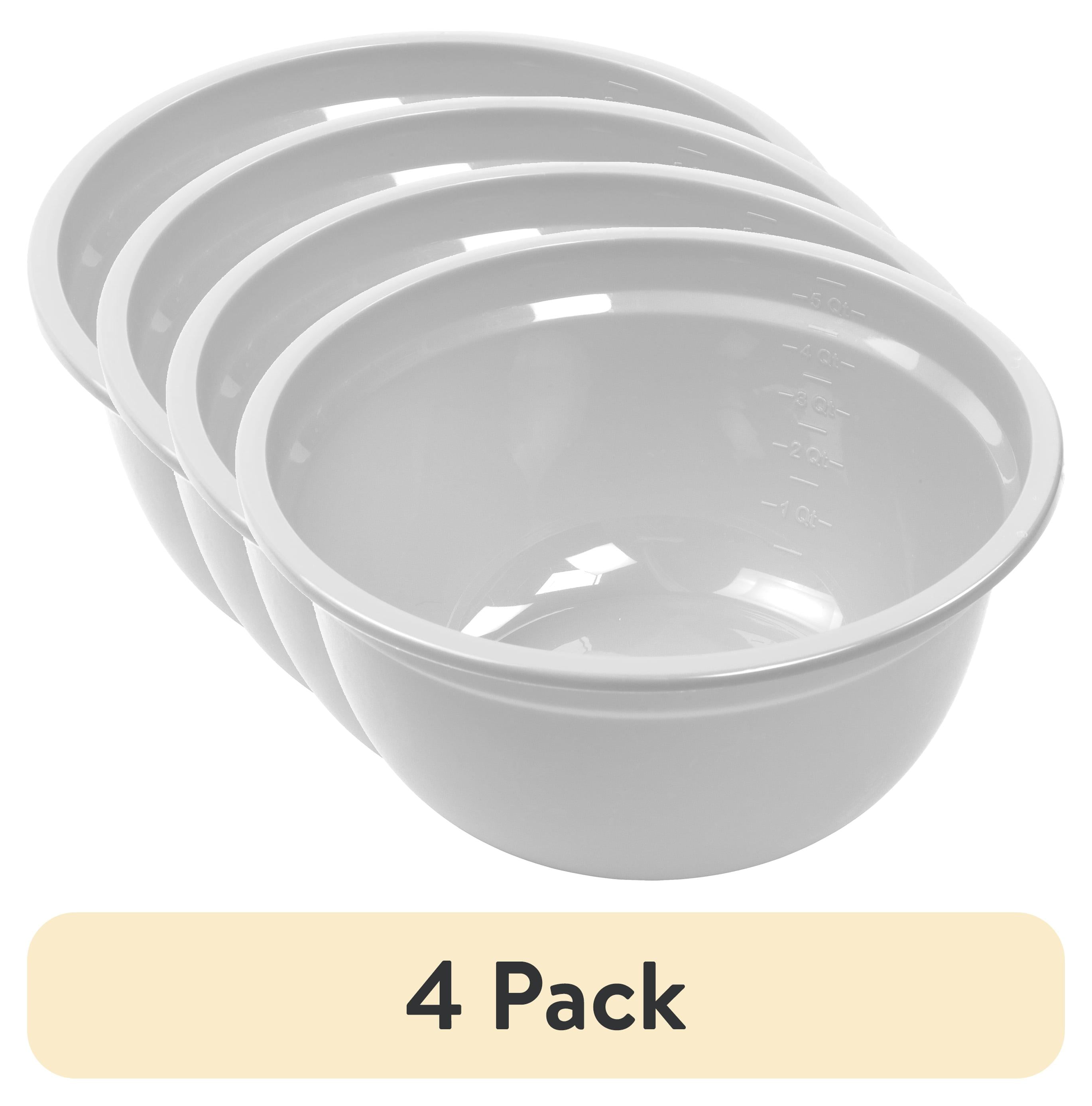 (4 pack) Mainstays 6 Quart Mixing Bowl Polypropylene White - Walmart.com