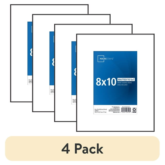 (4 pack) Mainstays 8x10 Matted to 5x7 Front Loading Basic Tabletop ...