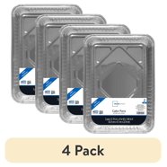 Mainstays Aluminum Meal Prep Pans with Folded Lids, 8.69 x 6.18 x 2.5 ...