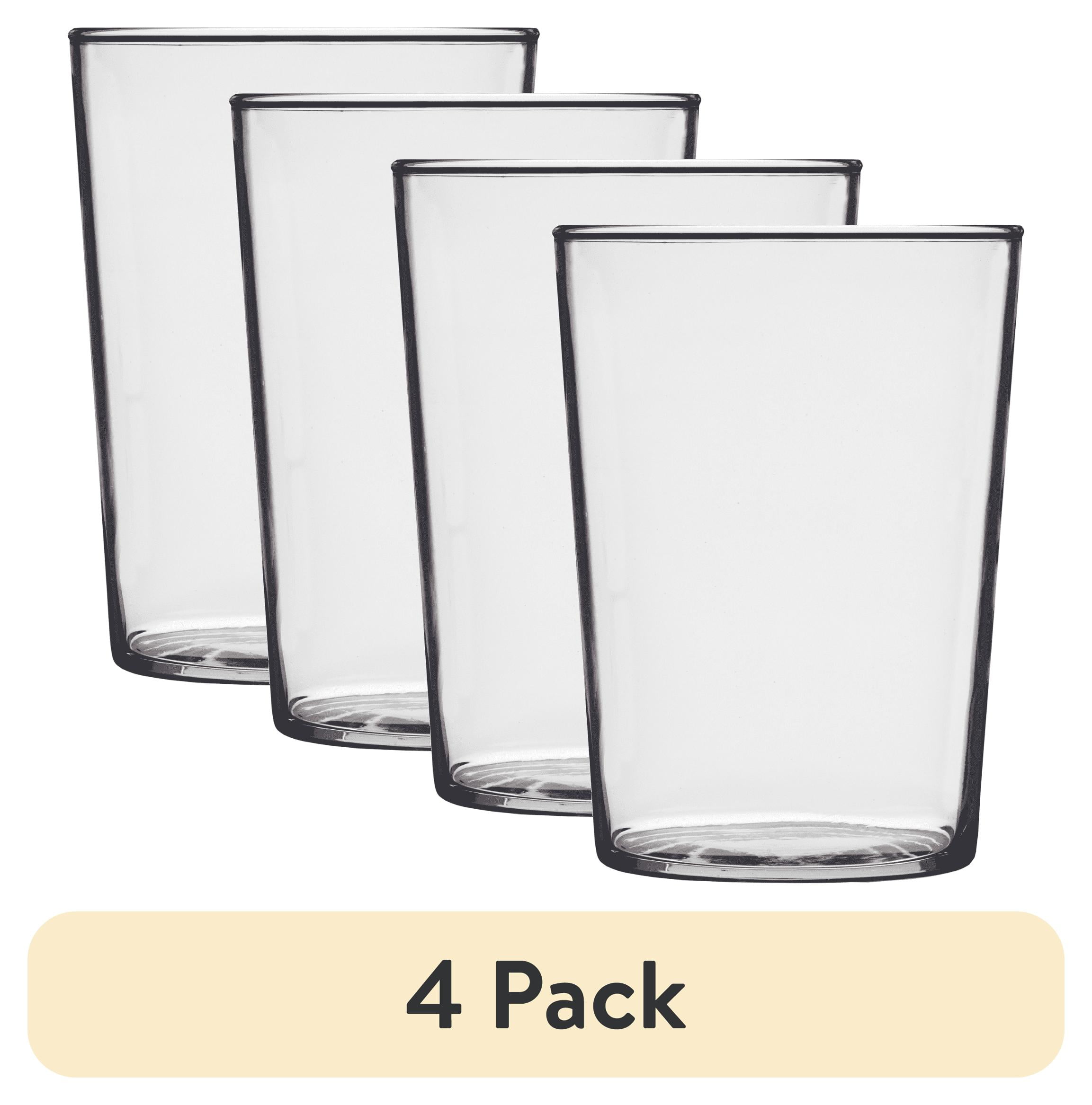 (4 pack) Mainstays Arabella Drinking Glass, 16 oz Clear Tumbler ...