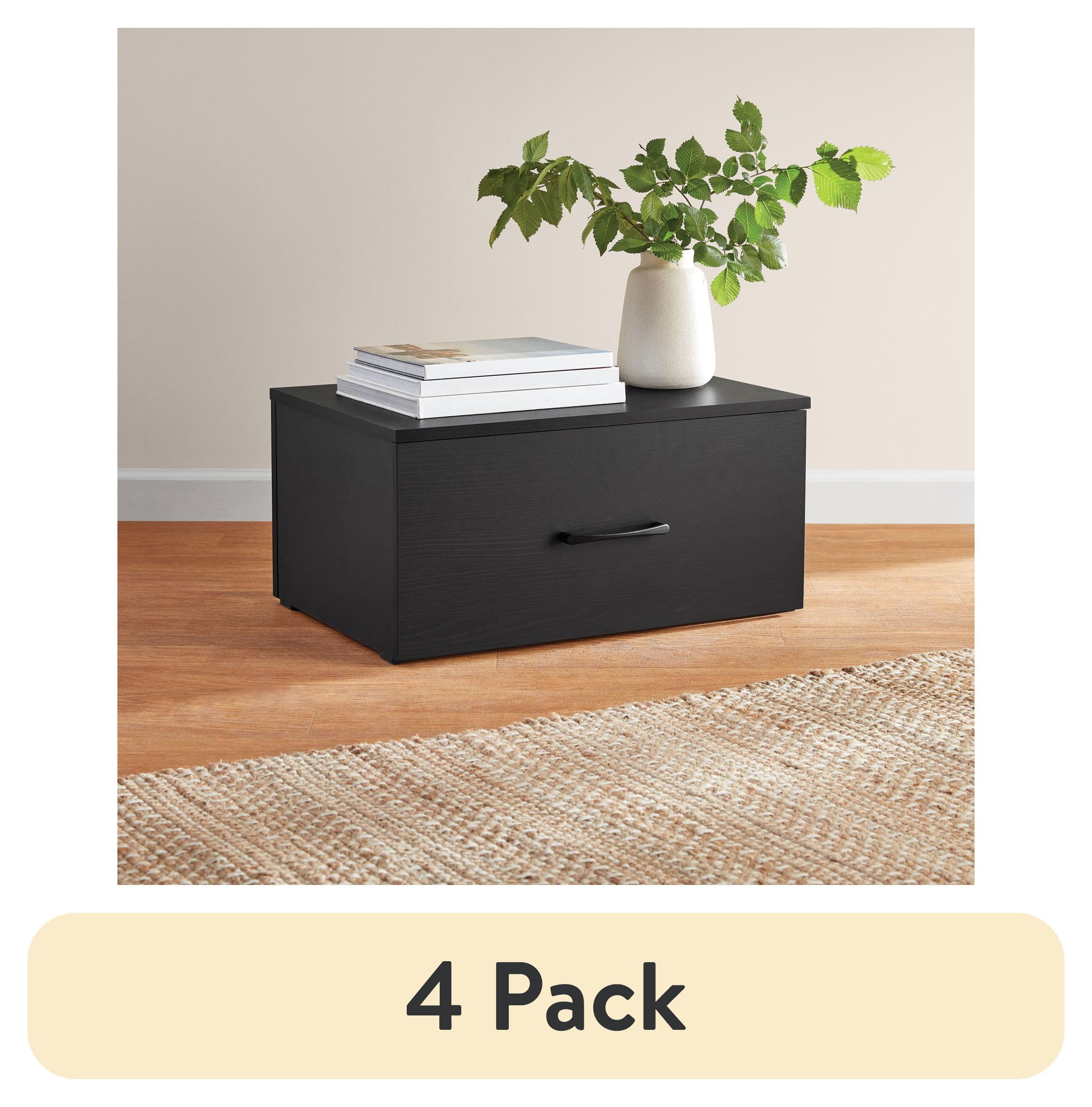 (4 pack) Mainstays Ardent One Drawer Modular Storage System, Black ...