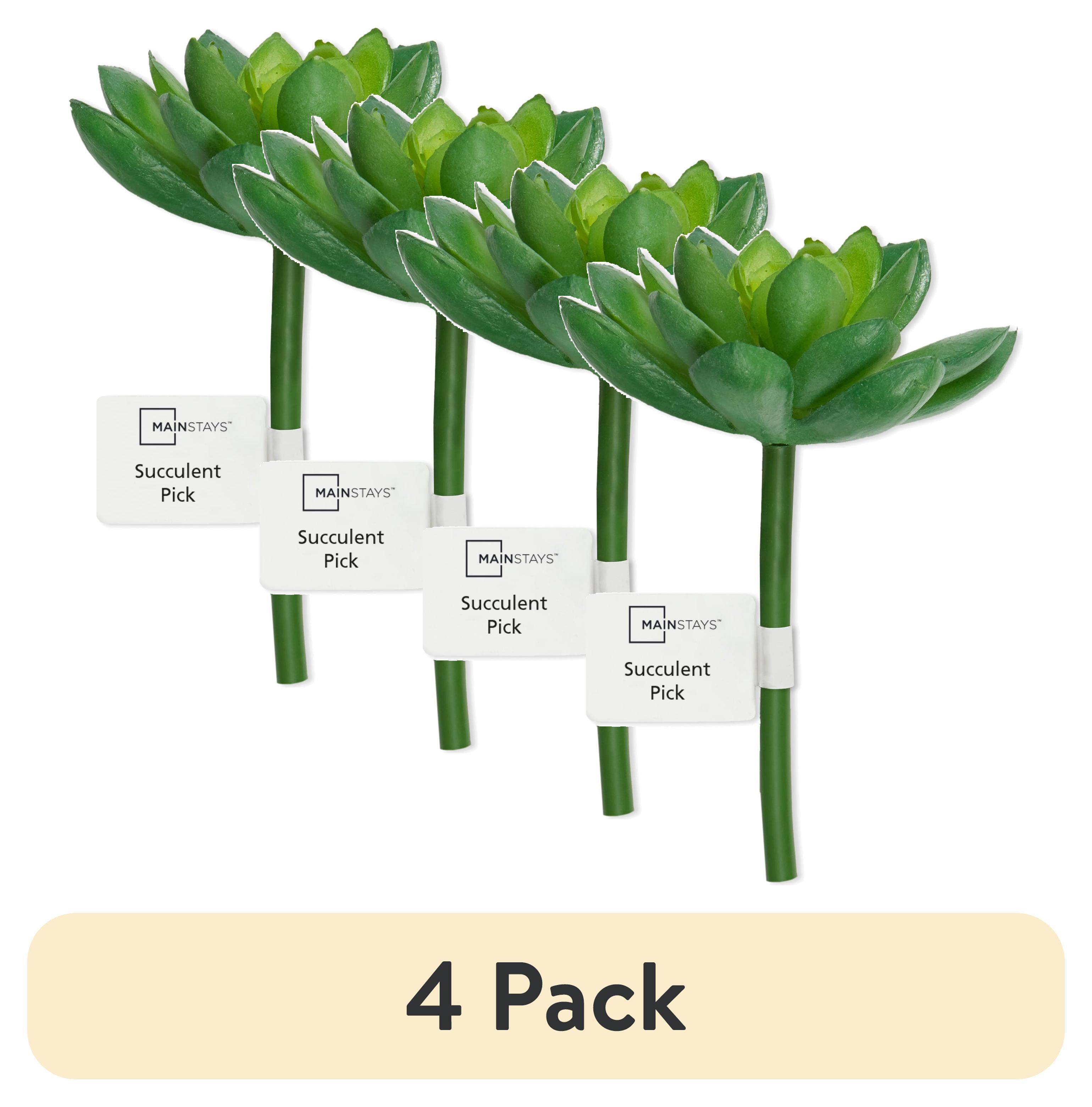 (4 pack) Mainstays Artificial Succulent Pick 2.75 inch x 4 inch Bright ...