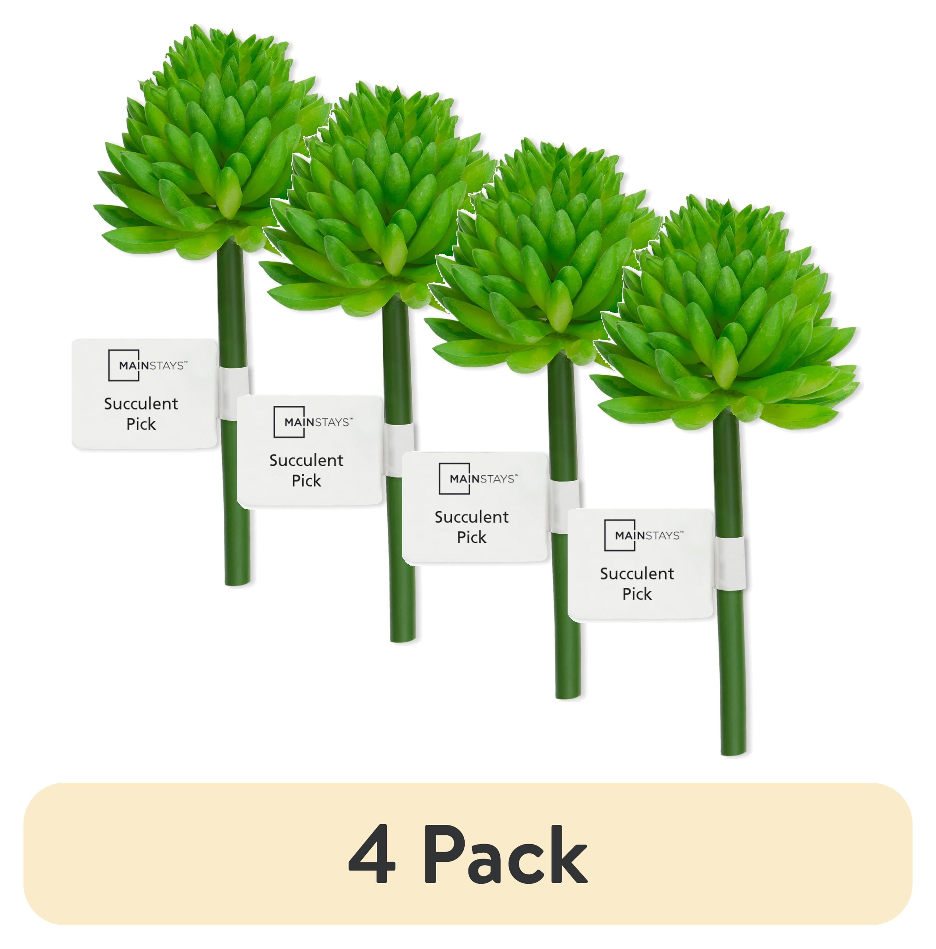 (4 pack) Mainstays Artificial Succulent Pick 2 inch x 4.25 inch Bright ...
