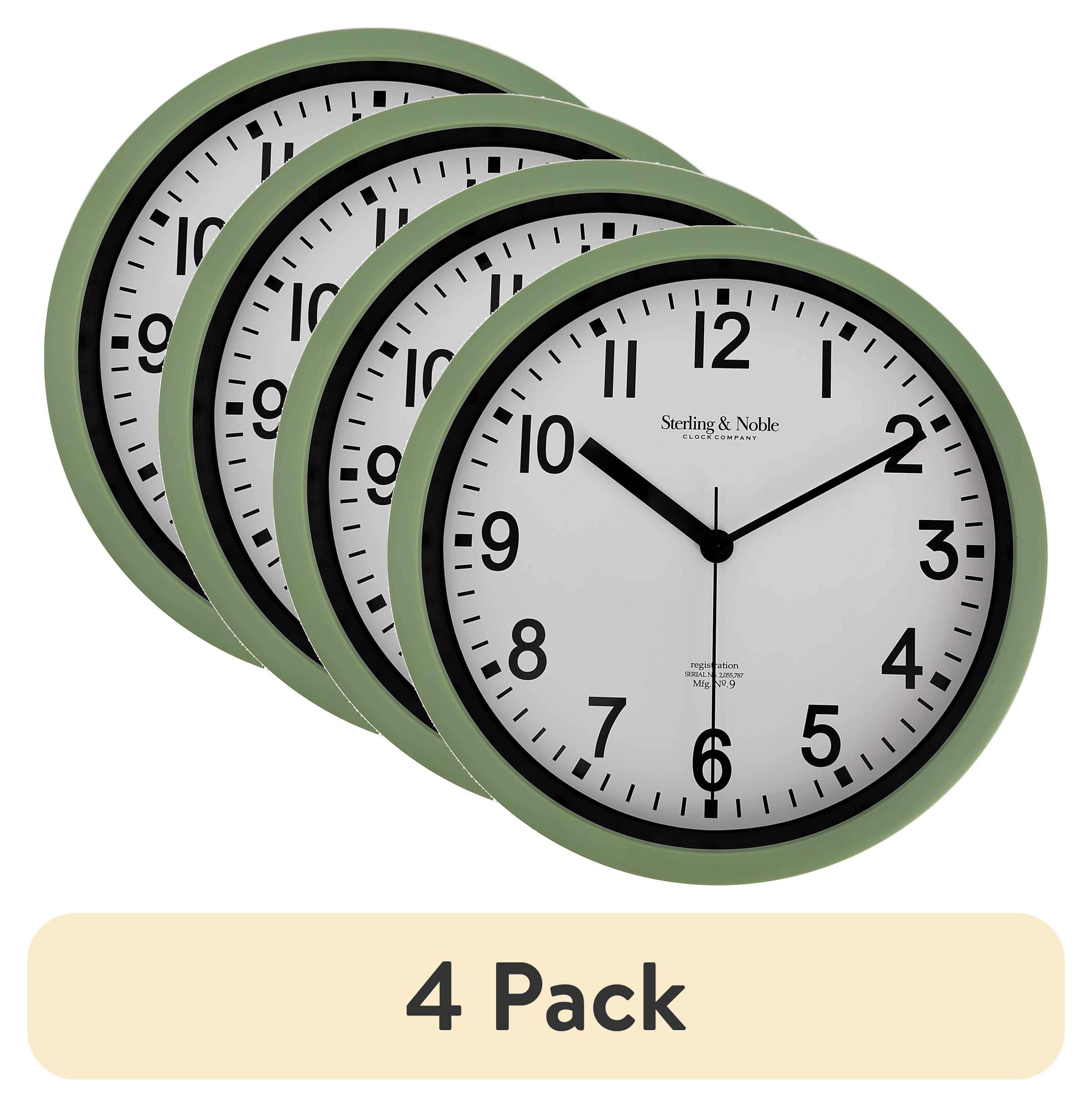 (4 pack) Mainstays Basic Indoor 8.78" Sage Analog Round Modern Wall ...