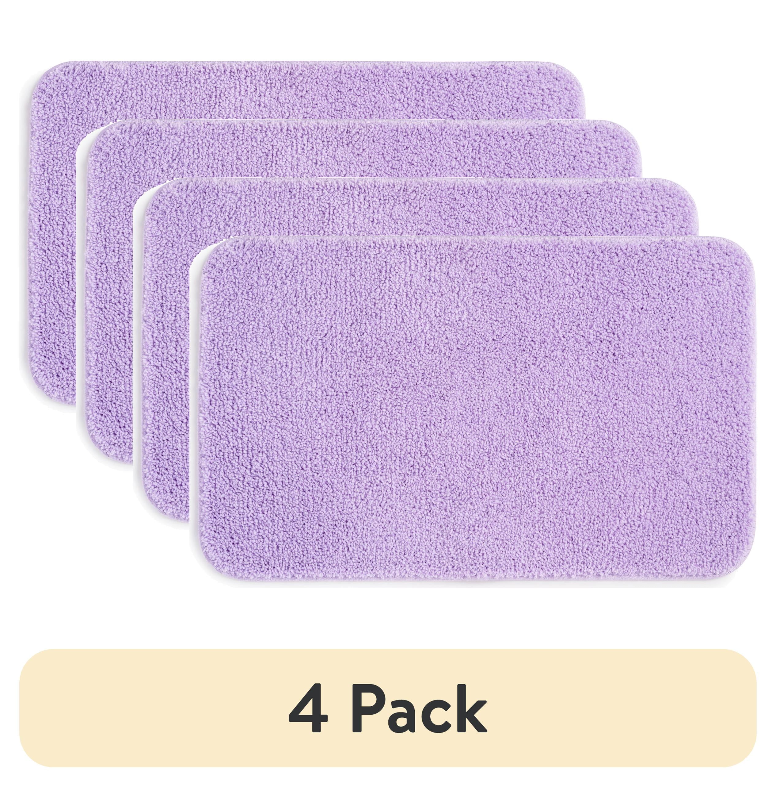 (4 pack) Mainstays Basic Polyester 20" x 32" Bath Rug, Lavendar ...